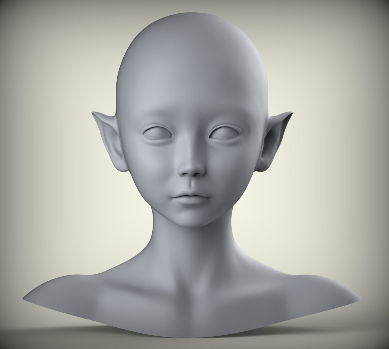 20 3D elf ears Head Face Female Character portrait doll 3D 3D model ...