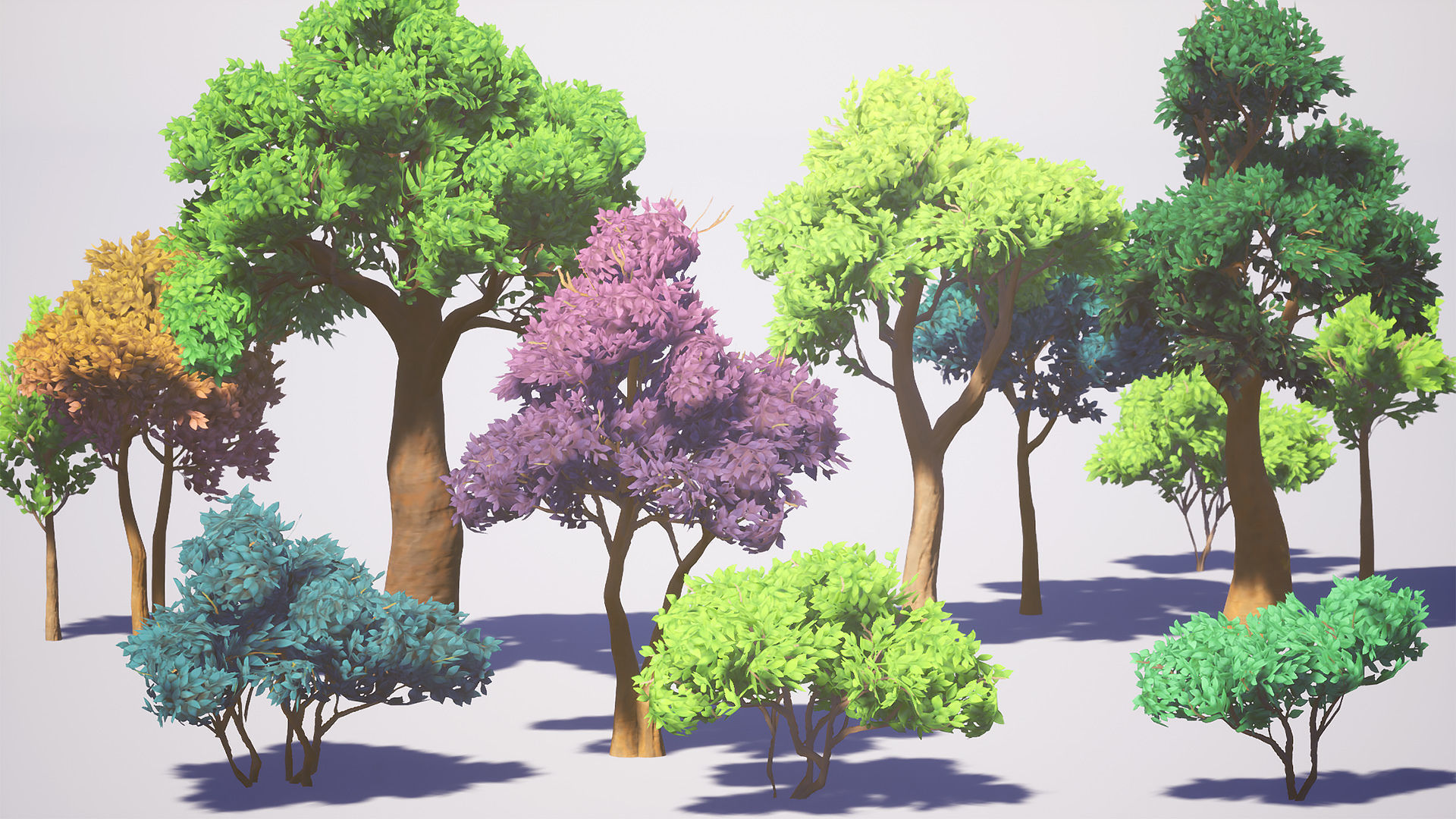3D model Simple Trees Pack VR / AR / low-poly | CGTrader