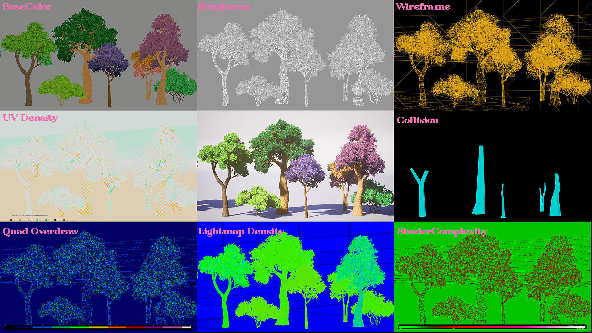 3D model Simple Trees Pack VR / AR / low-poly | CGTrader
