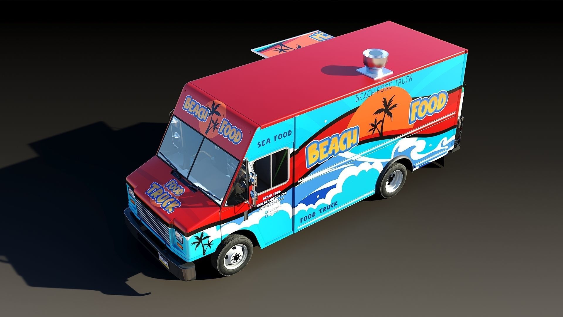 3D model Food truck step van VR / AR / low-poly | CGTrader
