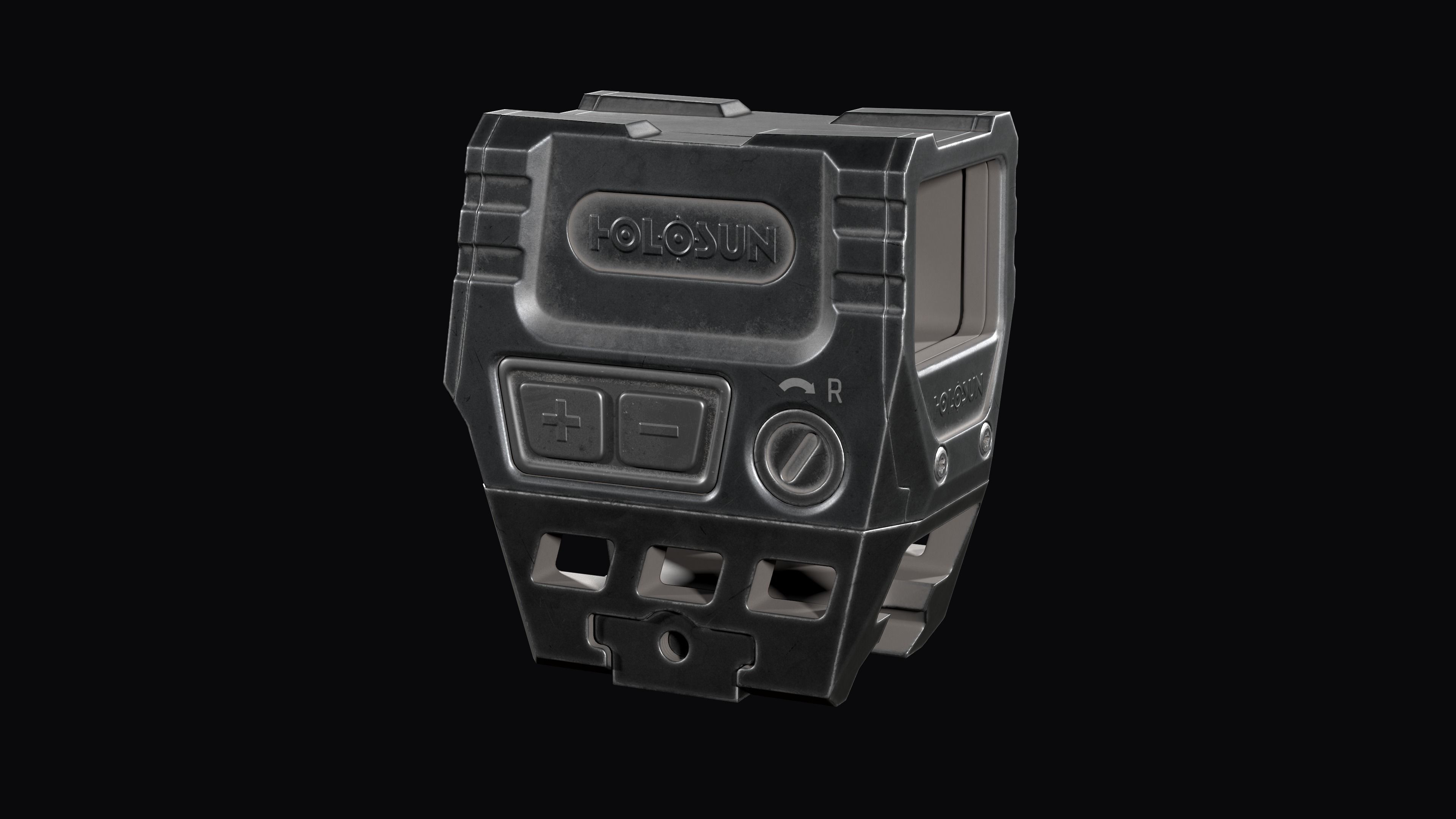 3D model Red dot sight HOLOSUN OPEN REFLEX AEMS CORE VR / AR / low-poly ...
