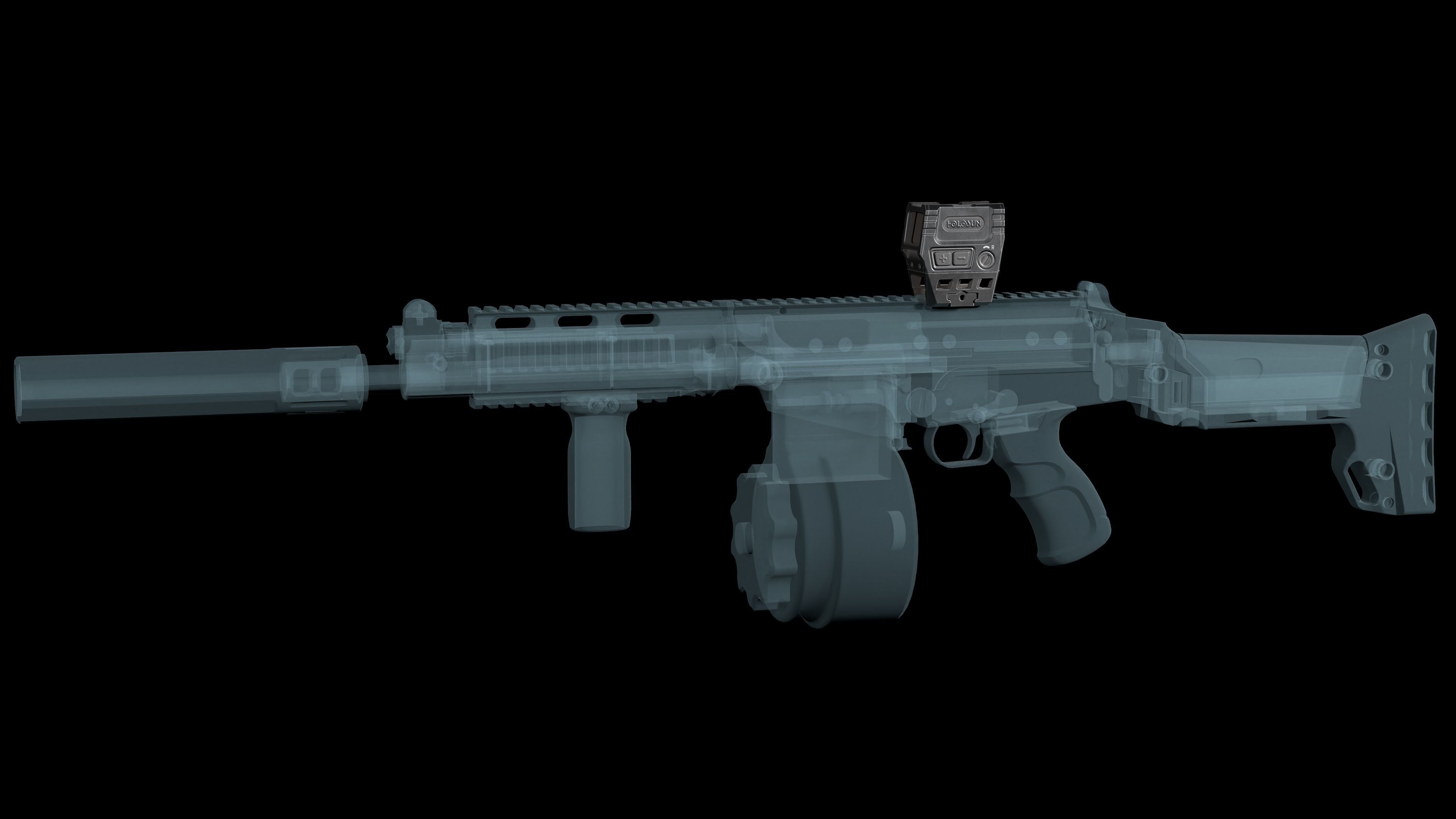 3D model Red dot sight HOLOSUN OPEN REFLEX AEMS CORE VR / AR / low-poly ...