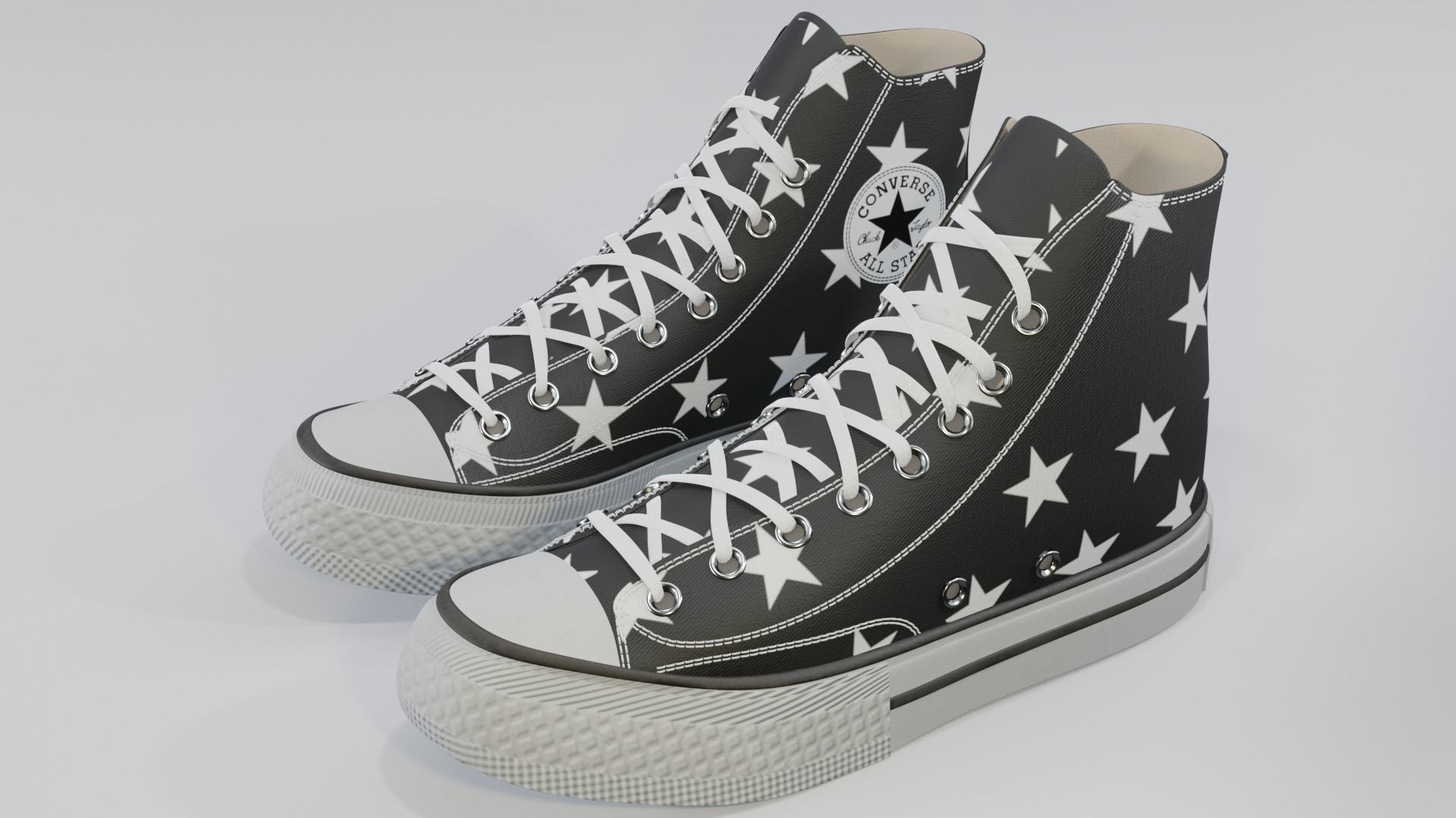 Basketball Leather Shoes Converse All star Black Stars 3D model | CGTrader