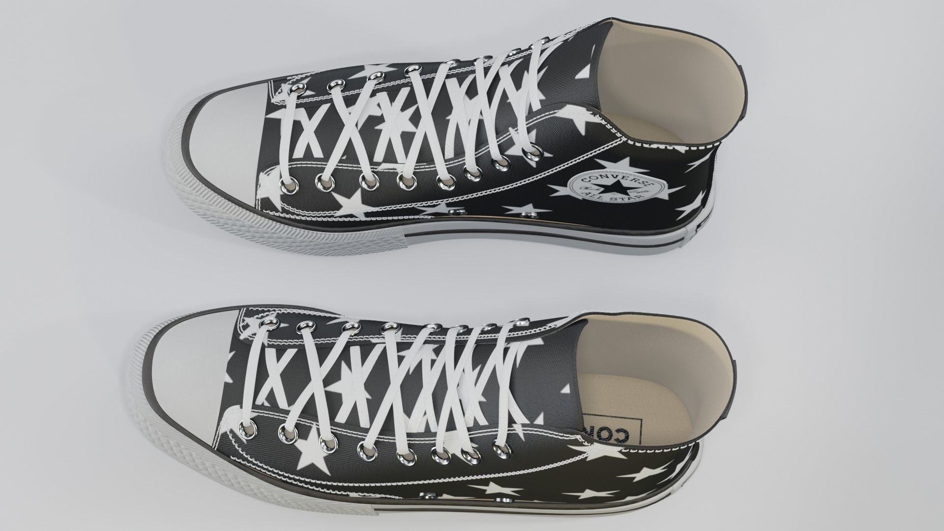 Basketball Leather Shoes Converse All star Black Stars 3D model | CGTrader