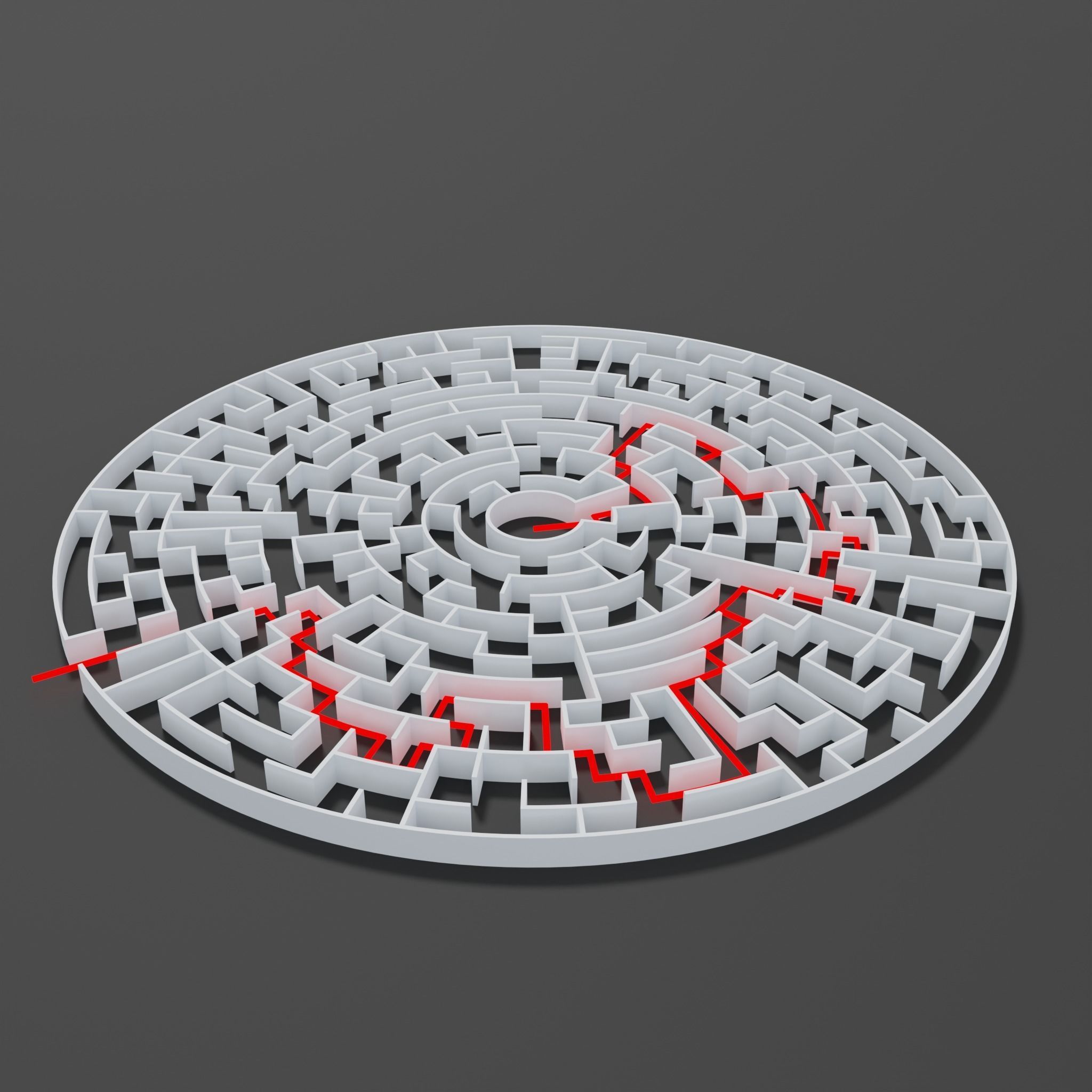 3D model Circular maze with solution VR / AR / low-poly | CGTrader