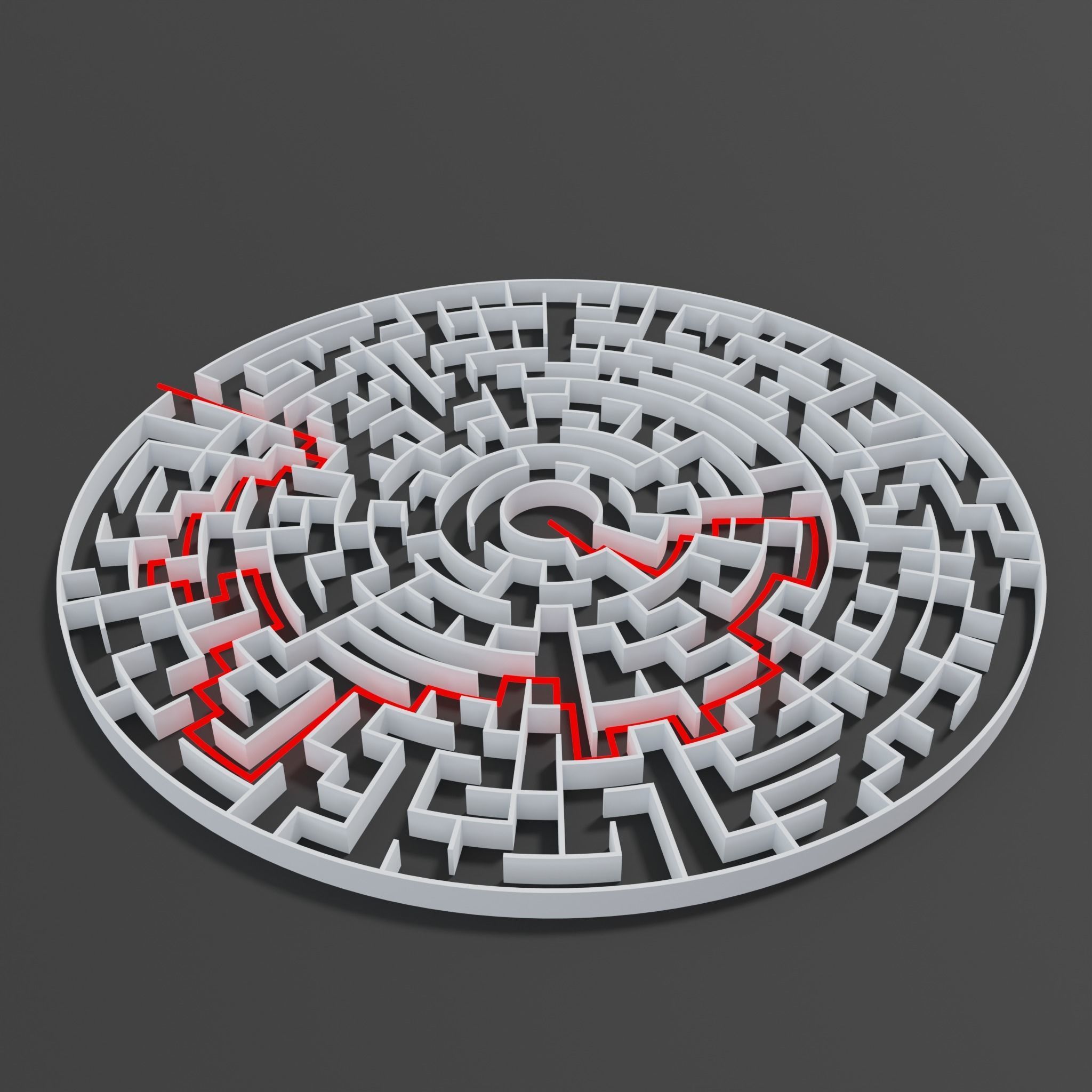 3D model Circular maze with solution VR / AR / low-poly | CGTrader