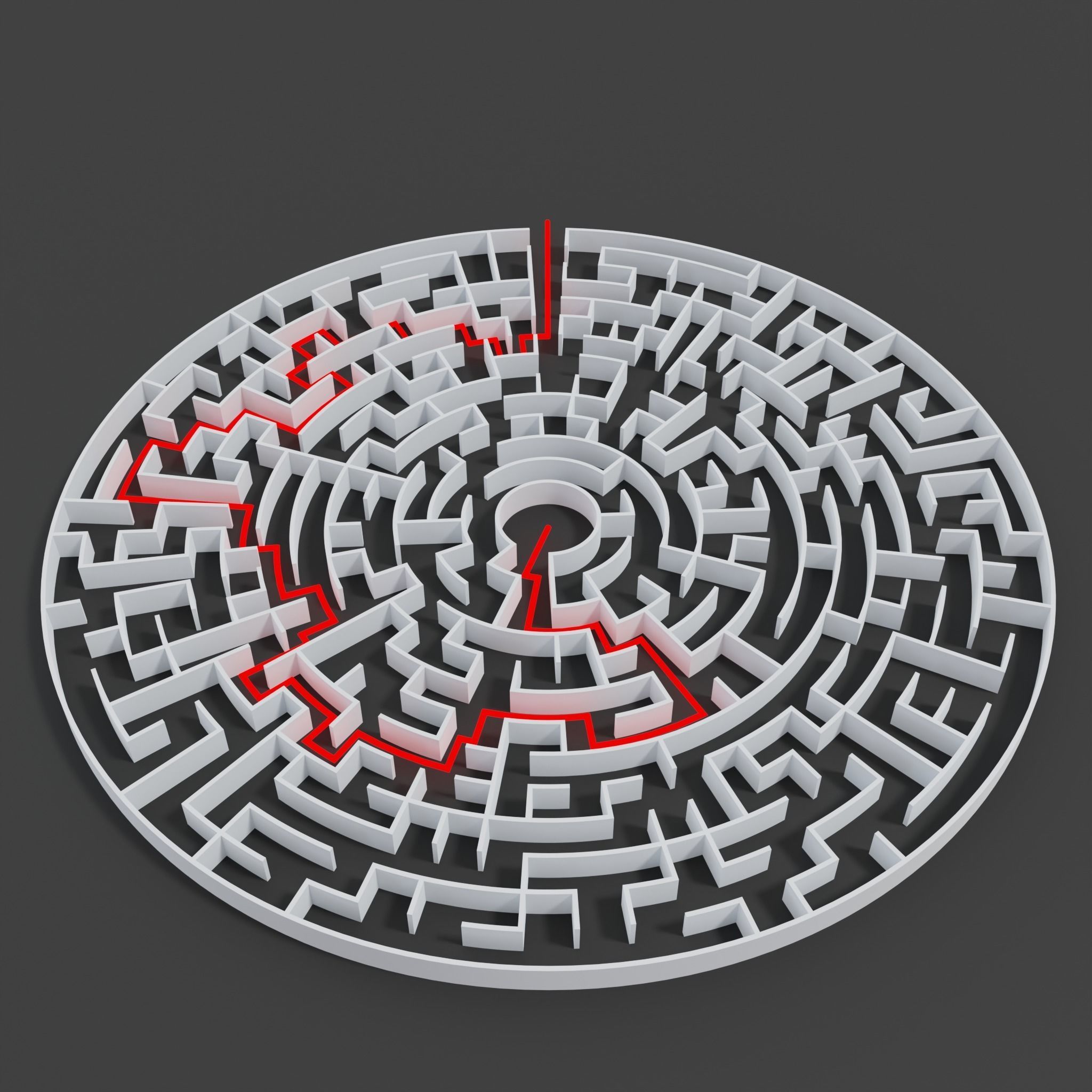 3D model Circular maze with solution VR / AR / low-poly | CGTrader