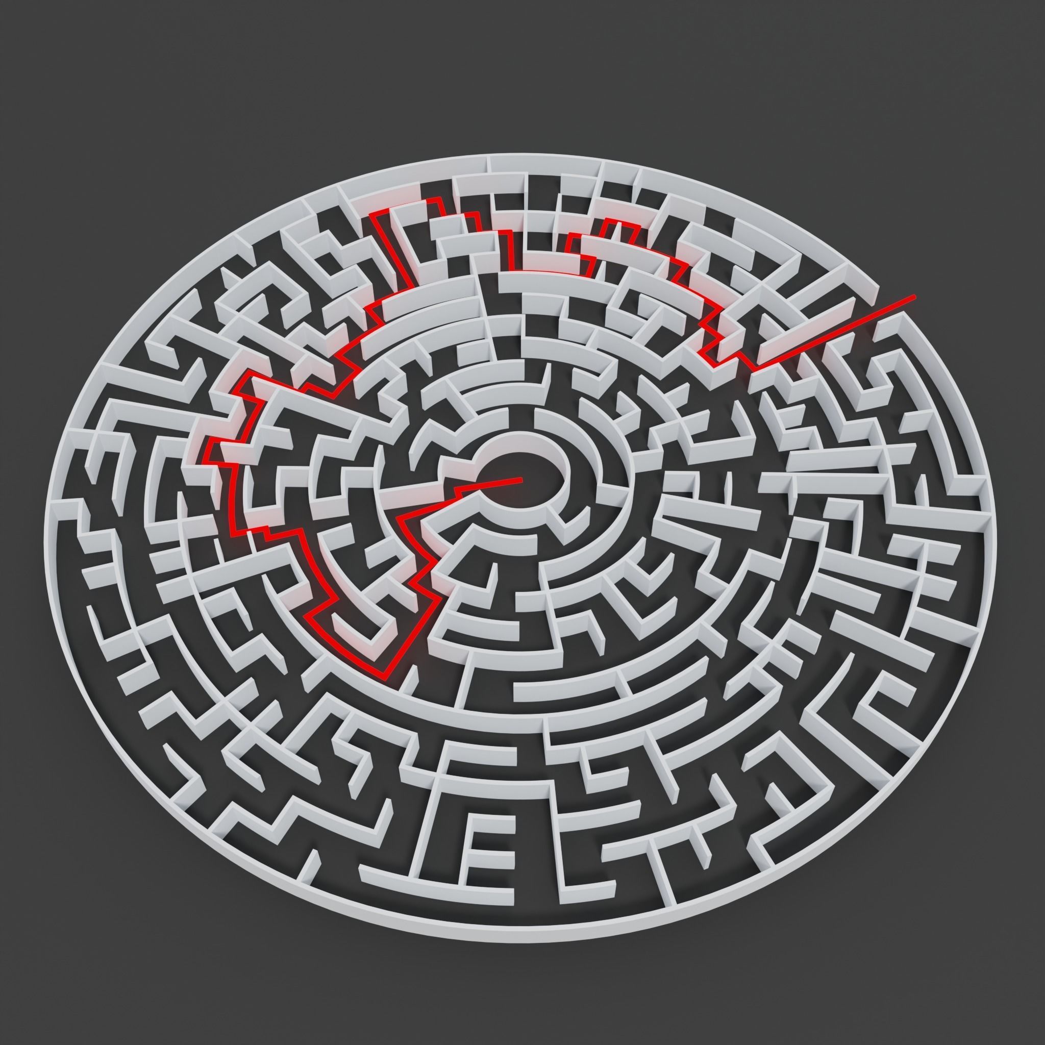 3D model Circular maze with solution VR / AR / low-poly | CGTrader