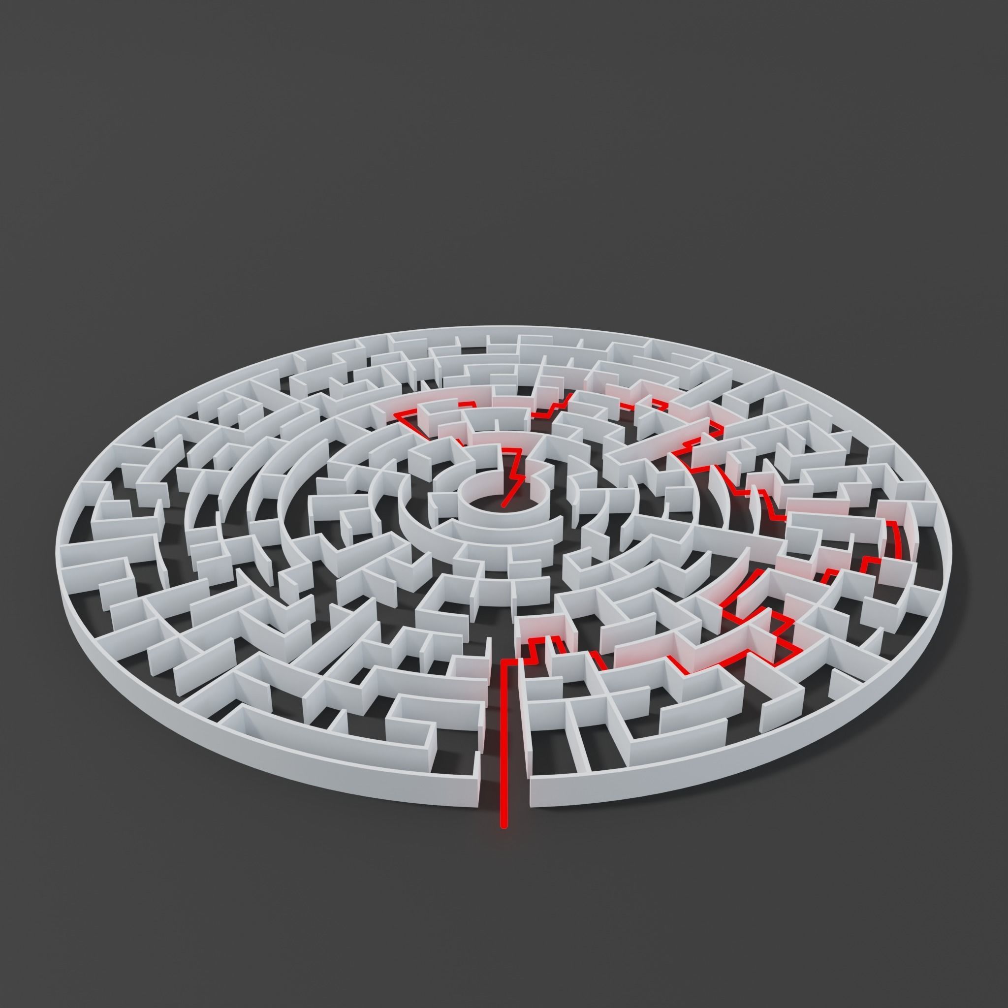3D model Circular maze with solution VR / AR / low-poly | CGTrader