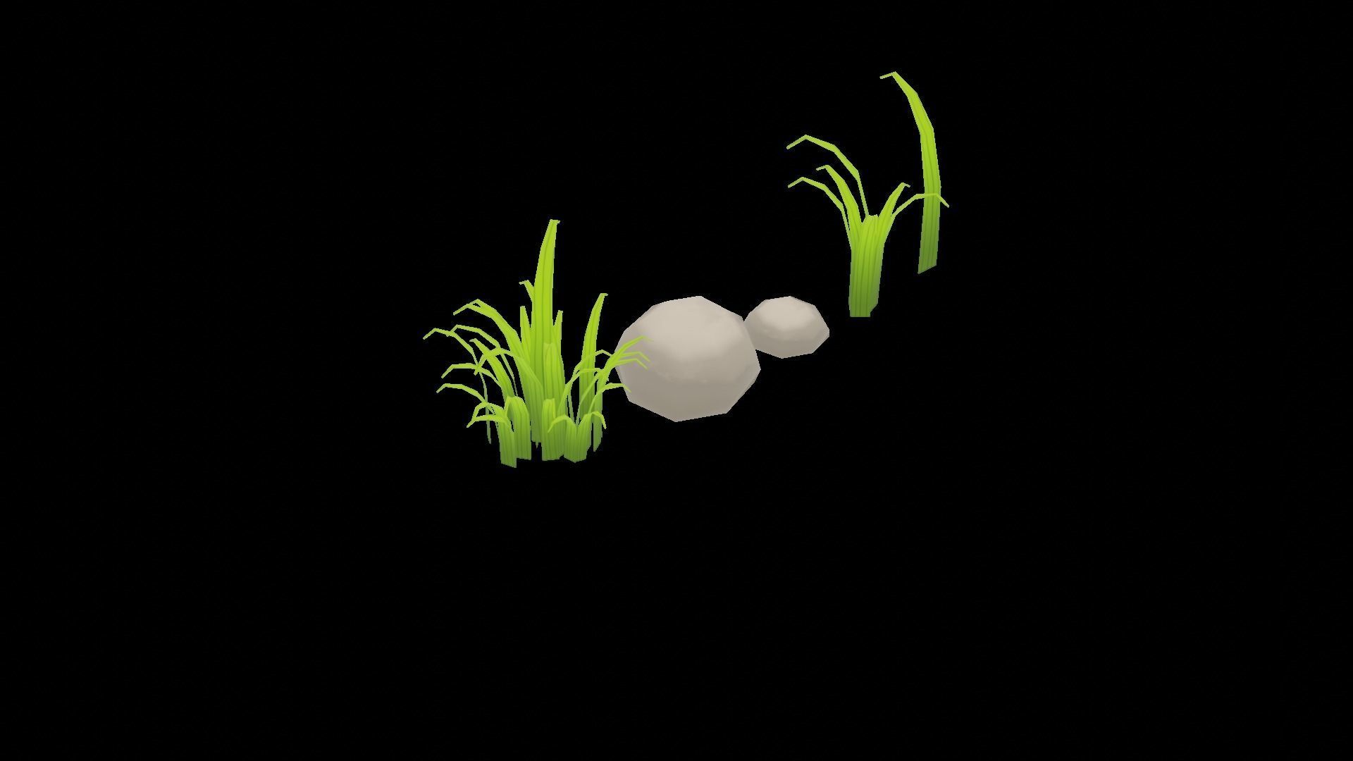 3D model Low Poly Stylized Grass and Rocks Collection VR / AR / low ...
