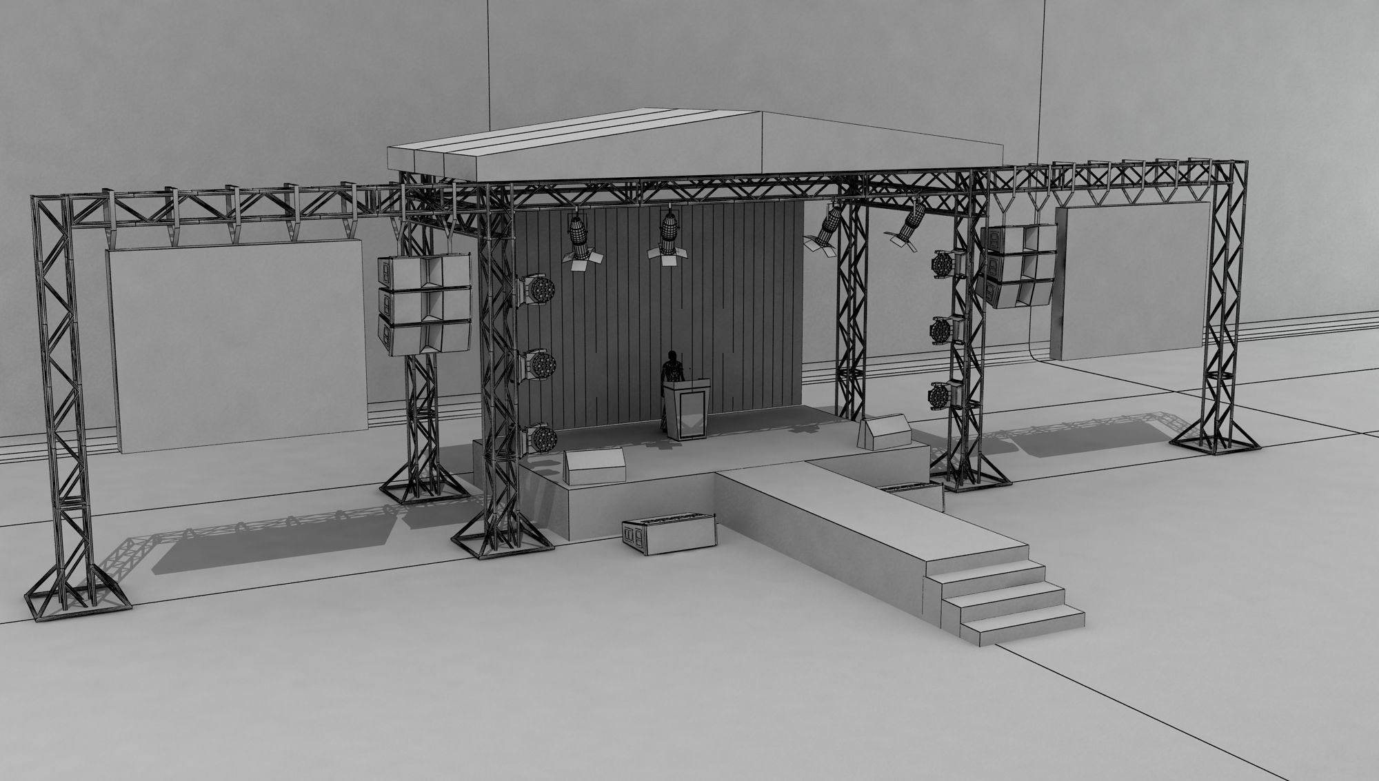 Truss Concert Stage 55 3D model | CGTrader