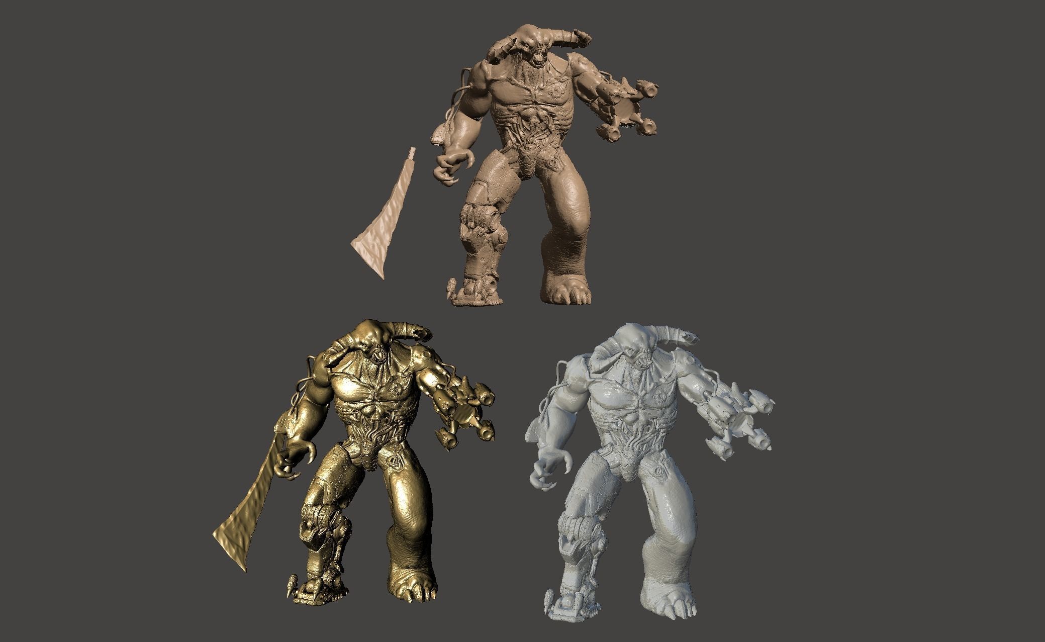 TYRANT DOOM ETERNAL CYBERDEMON ULTRA DETAILED STL MODULAR SWORD 3D ...