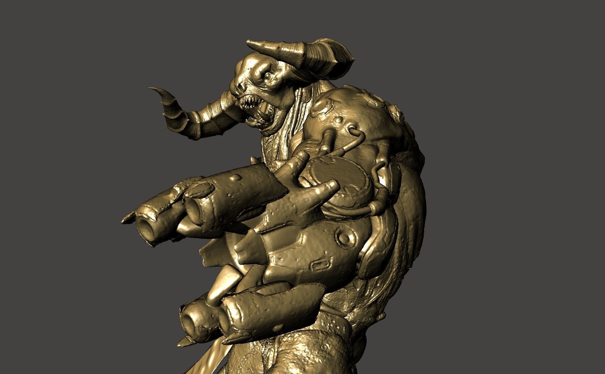 TYRANT DOOM ETERNAL CYBERDEMON ULTRA DETAILED STL MODULAR SWORD 3D ...