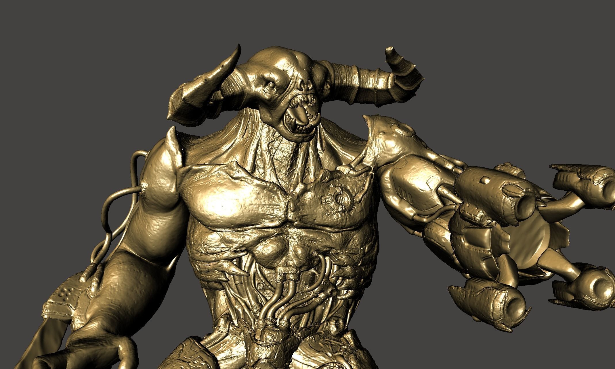 TYRANT DOOM ETERNAL CYBERDEMON ULTRA DETAILED STL MODULAR SWORD 3D ...