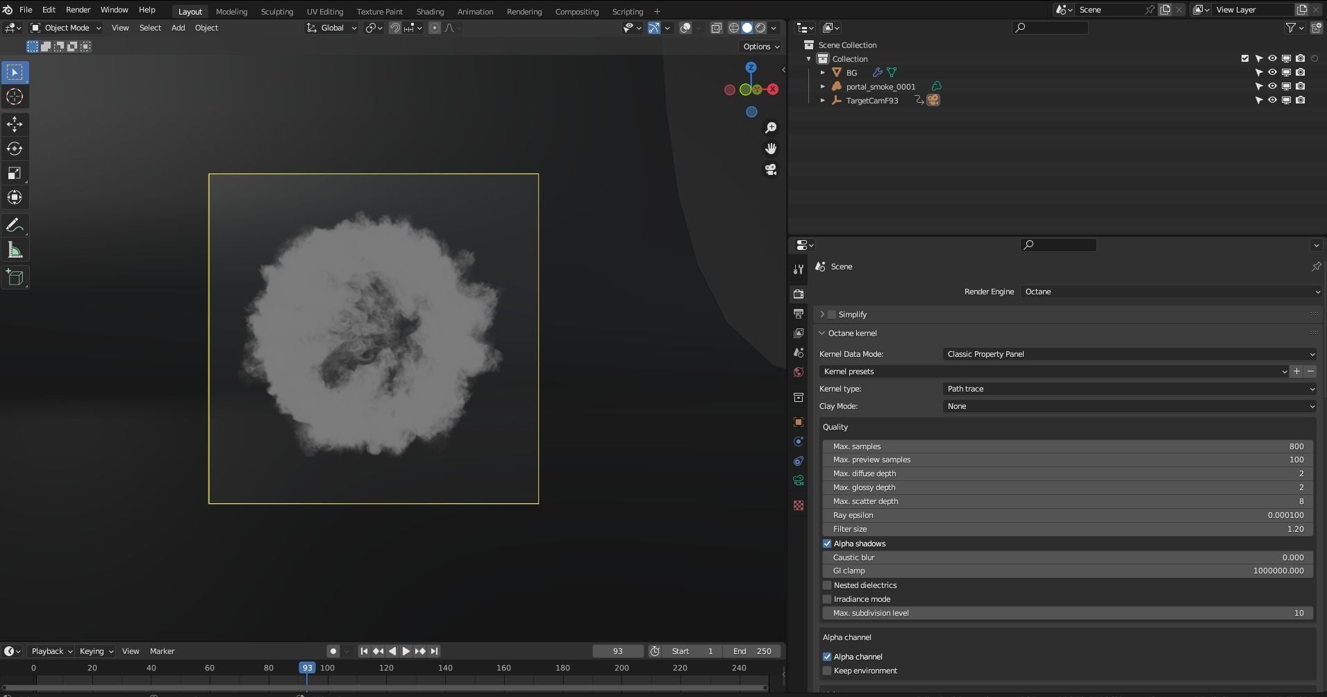 Blender Octane VDB Portal Smoke 3D model animated | CGTrader