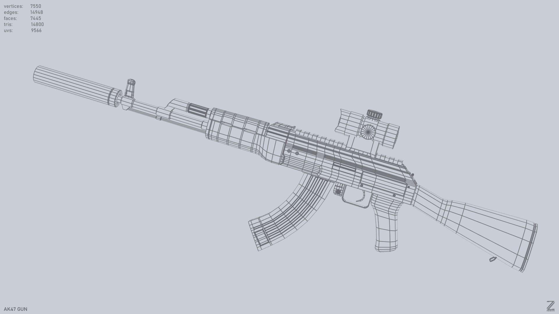 3D model AK47 gun VR / AR / low-poly | CGTrader