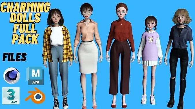 Charming Dolls Toon Pack 3D model | CGTrader