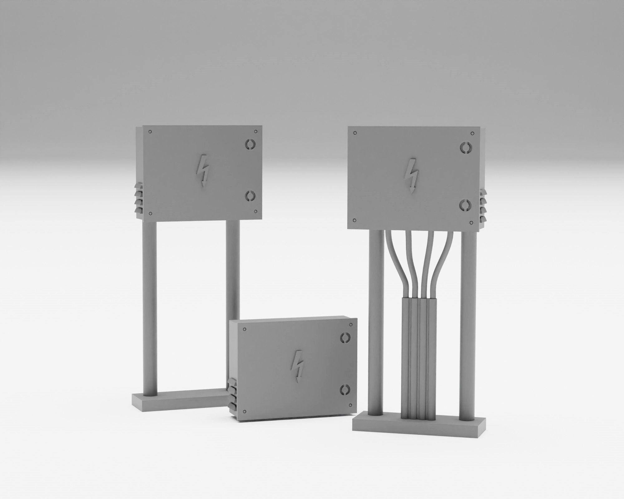 Electrical junction boxes H0 scale 3D model 3D printable | CGTrader