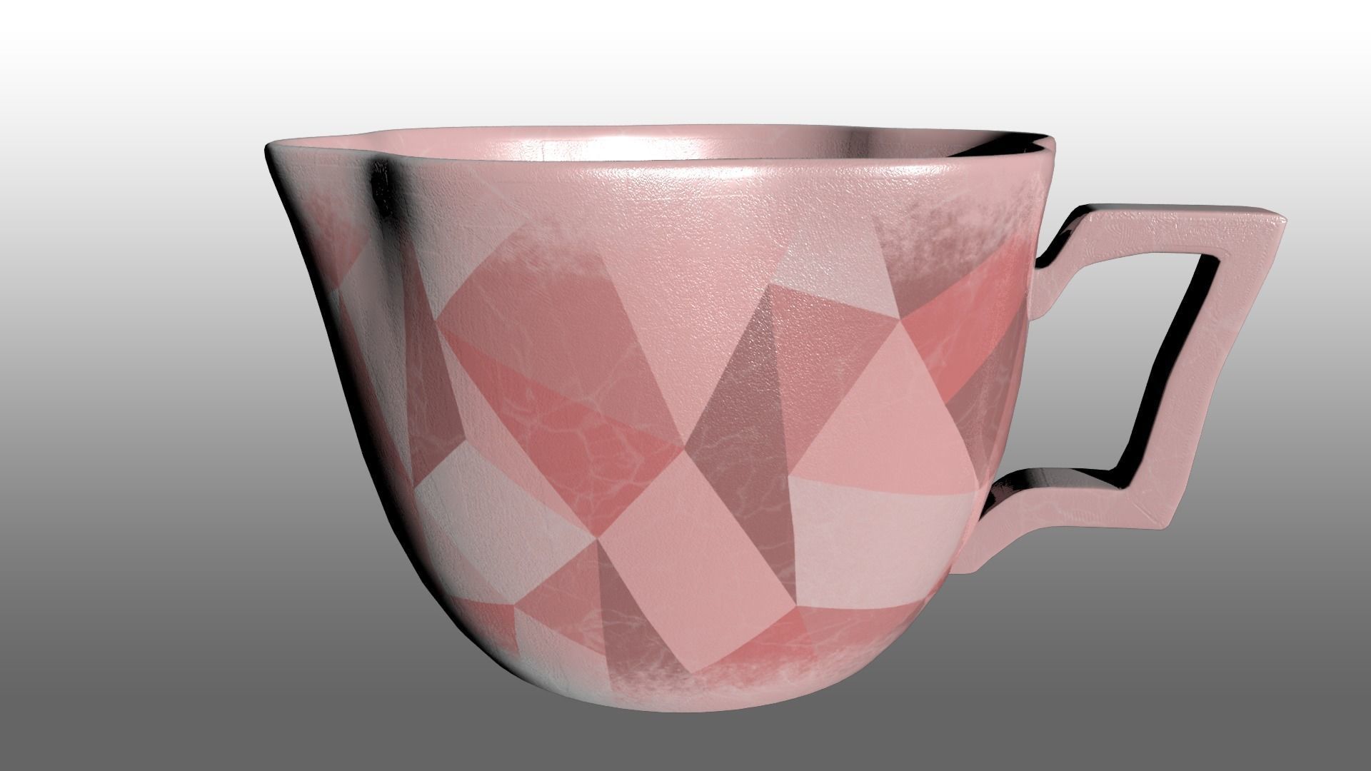 Pink Geometric Teacup 3D model | CGTrader