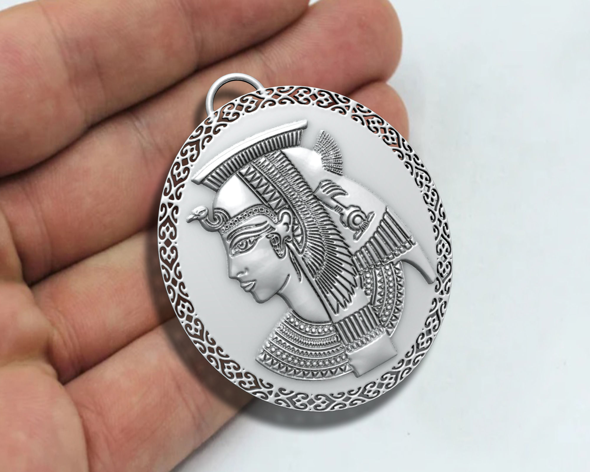 Ancient Cleopatra Queen Pendant 3D model 3D printable | CGTrader