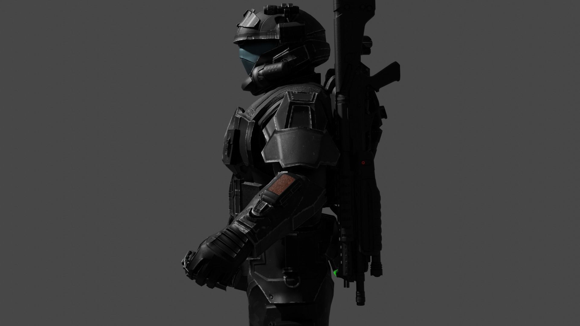 orbital drop shock trooper ODST 3D model rigged | CGTrader