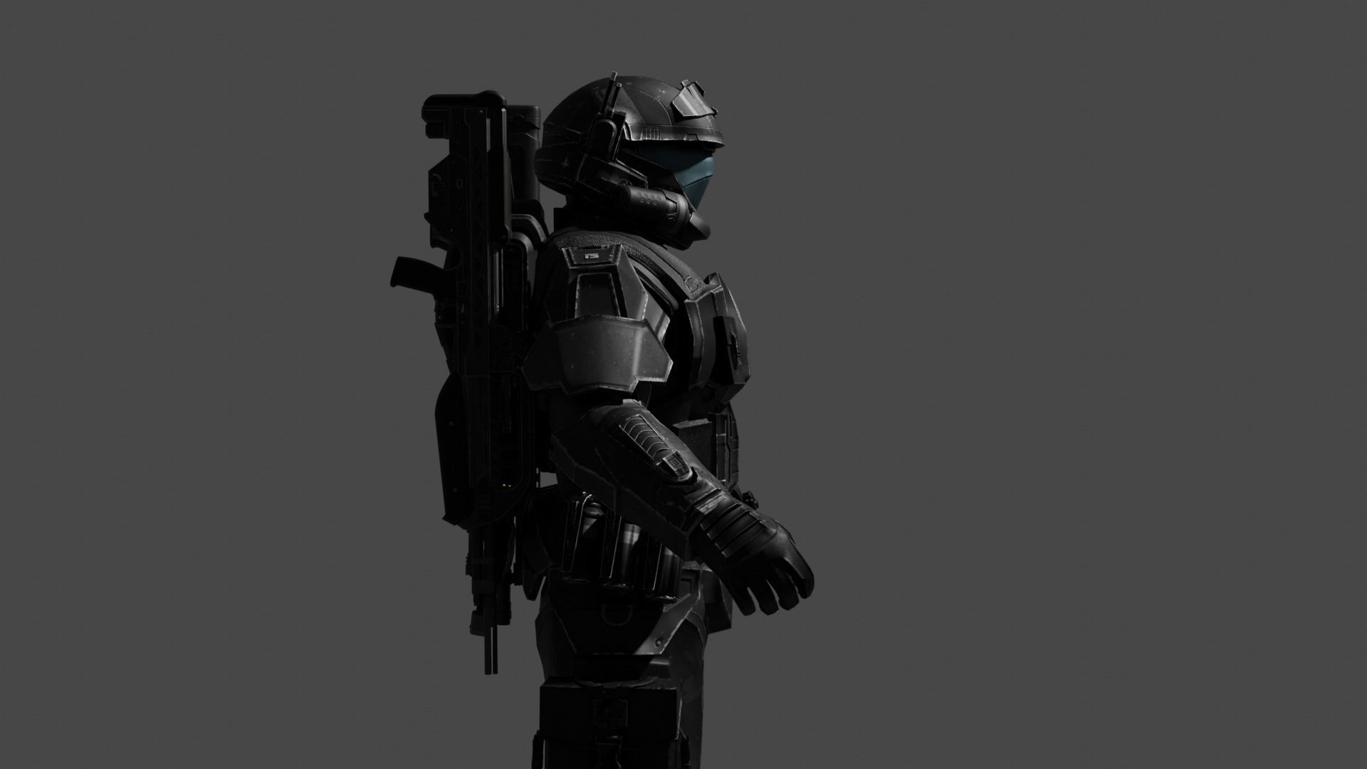 orbital drop shock trooper ODST 3D model rigged | CGTrader