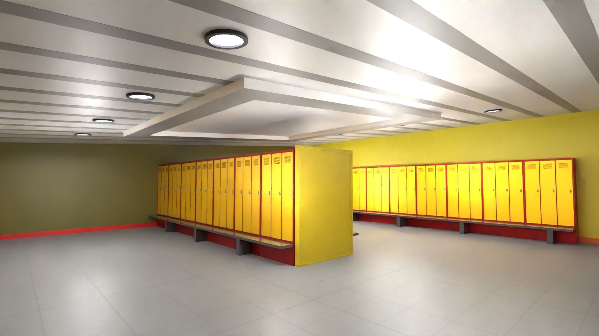 3D model Locker Room Environment - Lowpoly VR / AR / low-poly | CGTrader