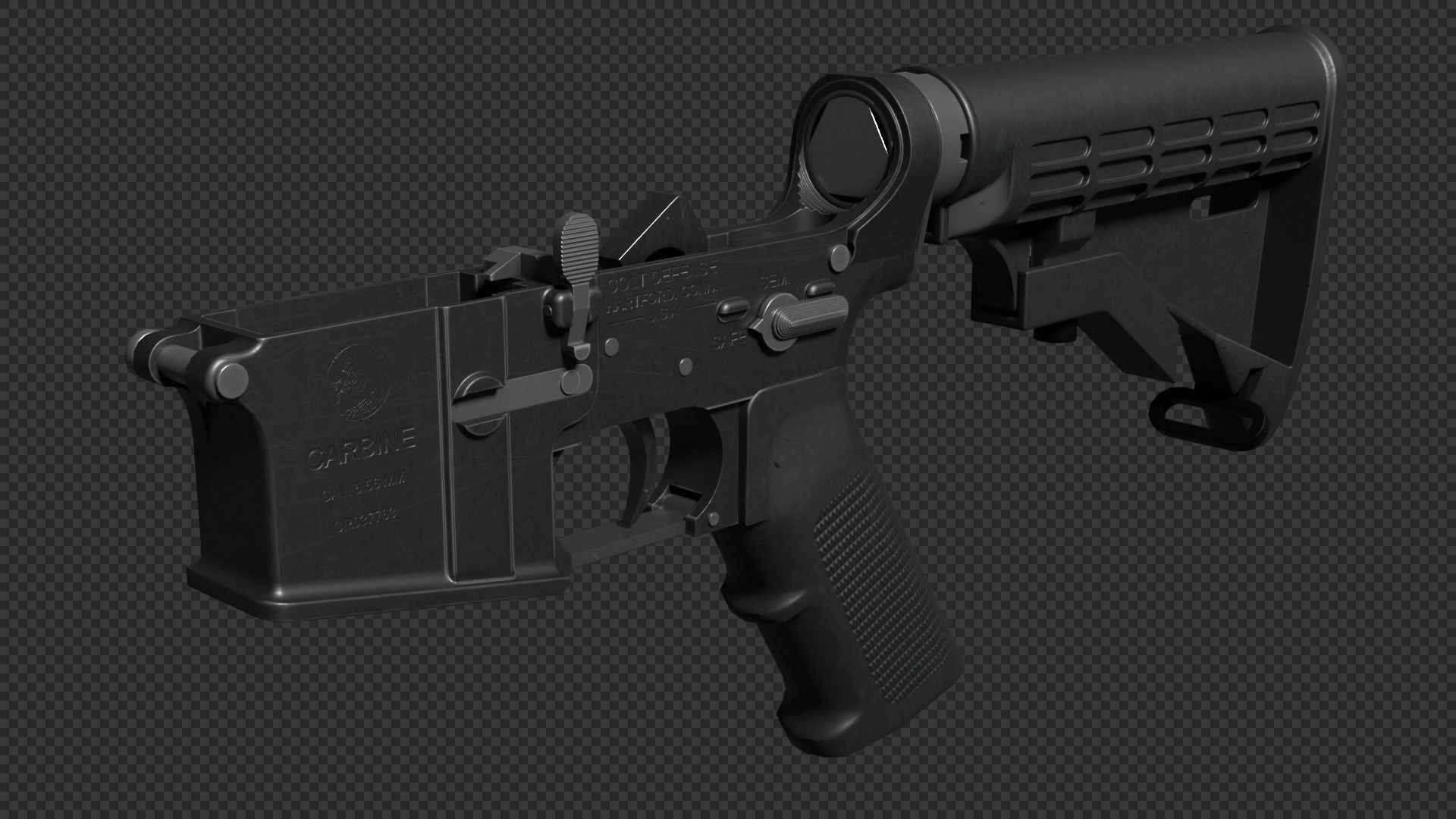 3D model AR-15 Lower Receiver Assembly VR / AR / low-poly | CGTrader