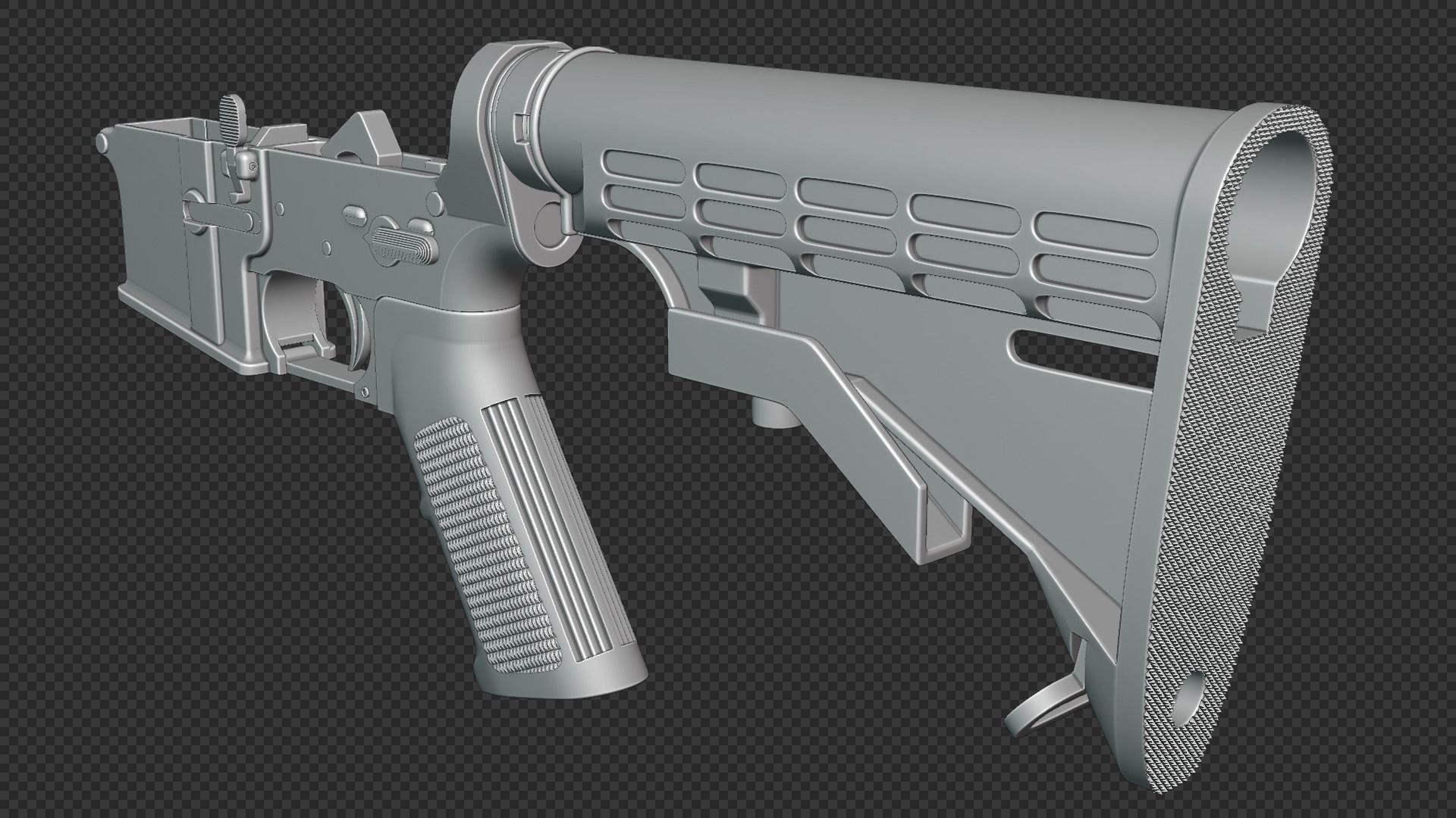 3D model AR-15 Lower Receiver Assembly VR / AR / low-poly | CGTrader