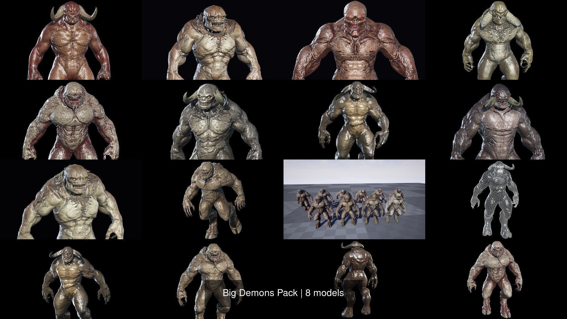 3D Model Collection Big Demons Pack VR / AR / low-poly | CGTrader