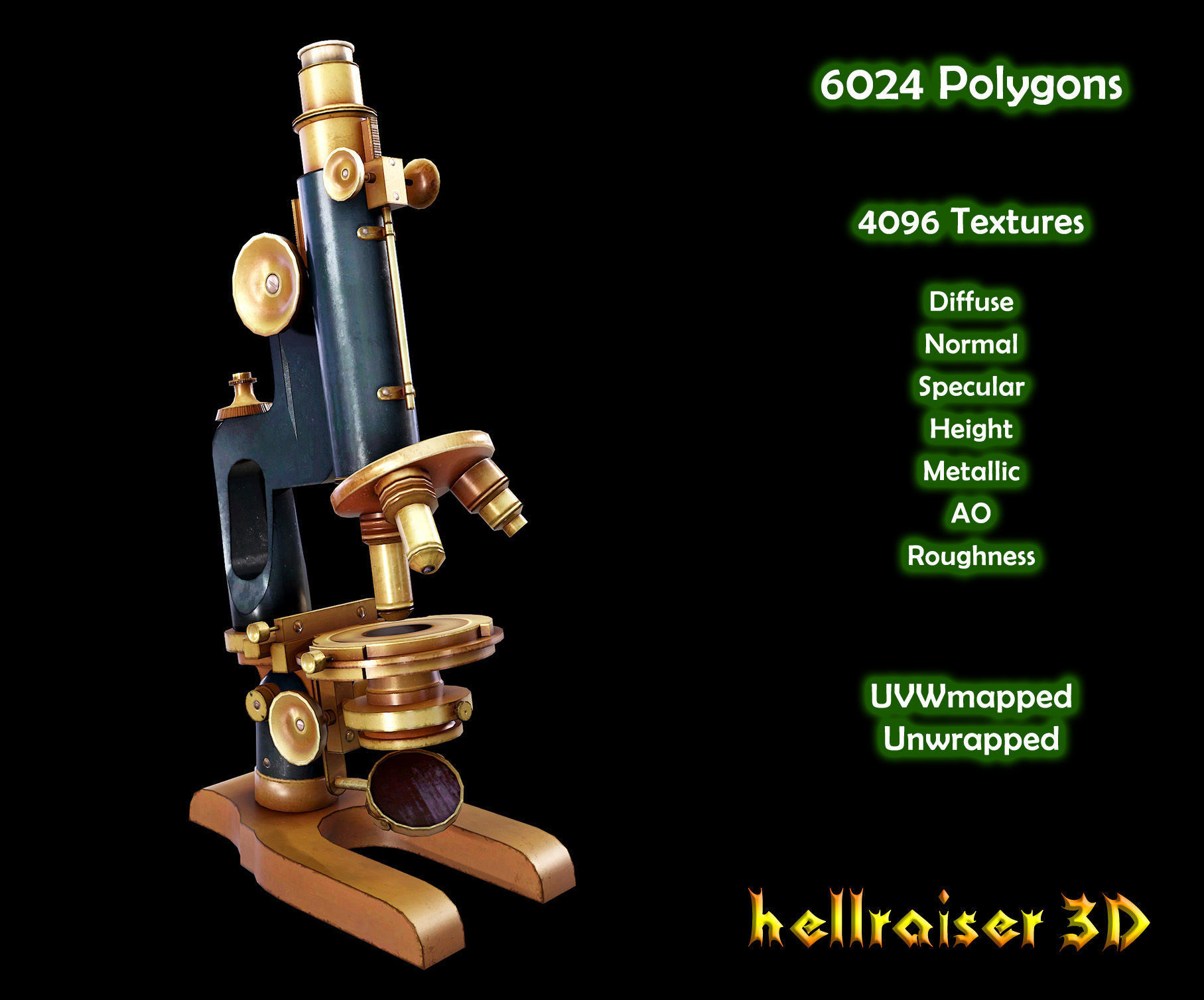 3D model Microscope - PBR - Textured VR / AR / low-poly | CGTrader