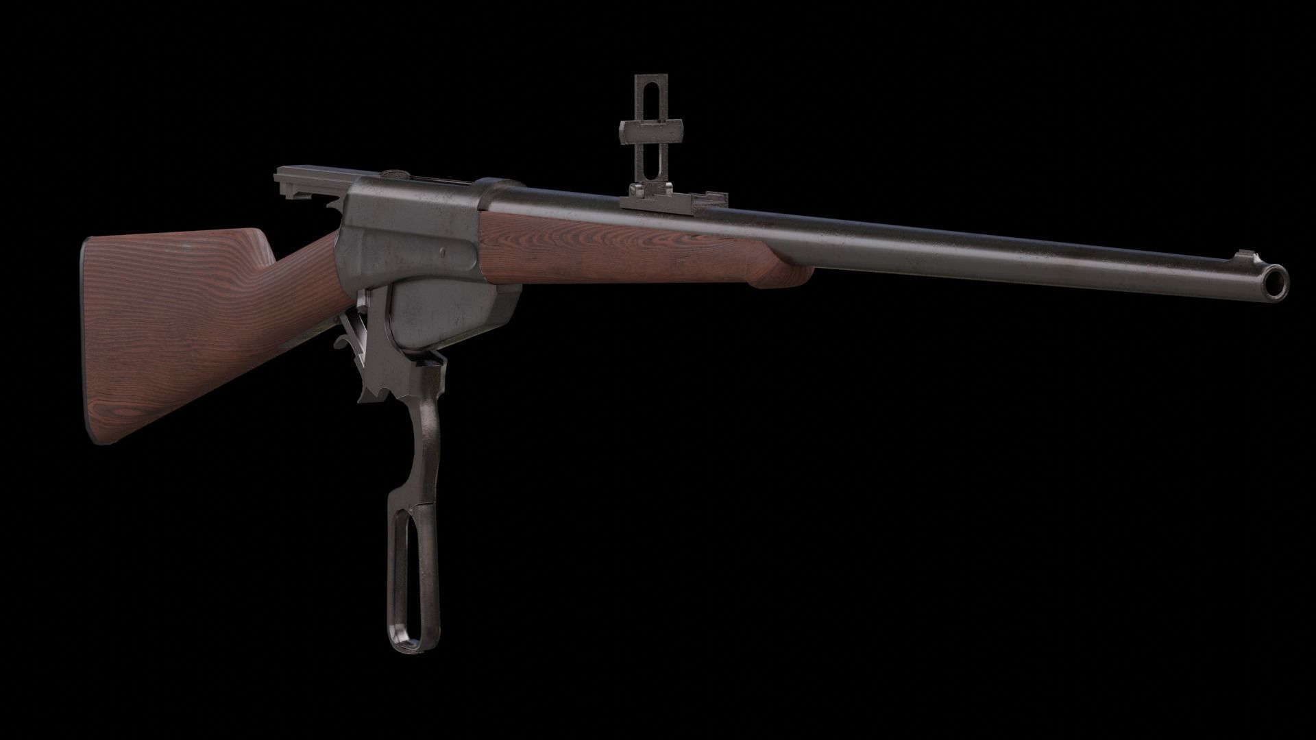 3D model Winchester 1895 Lowpoly PBR Rifle VR / AR / low-poly | CGTrader