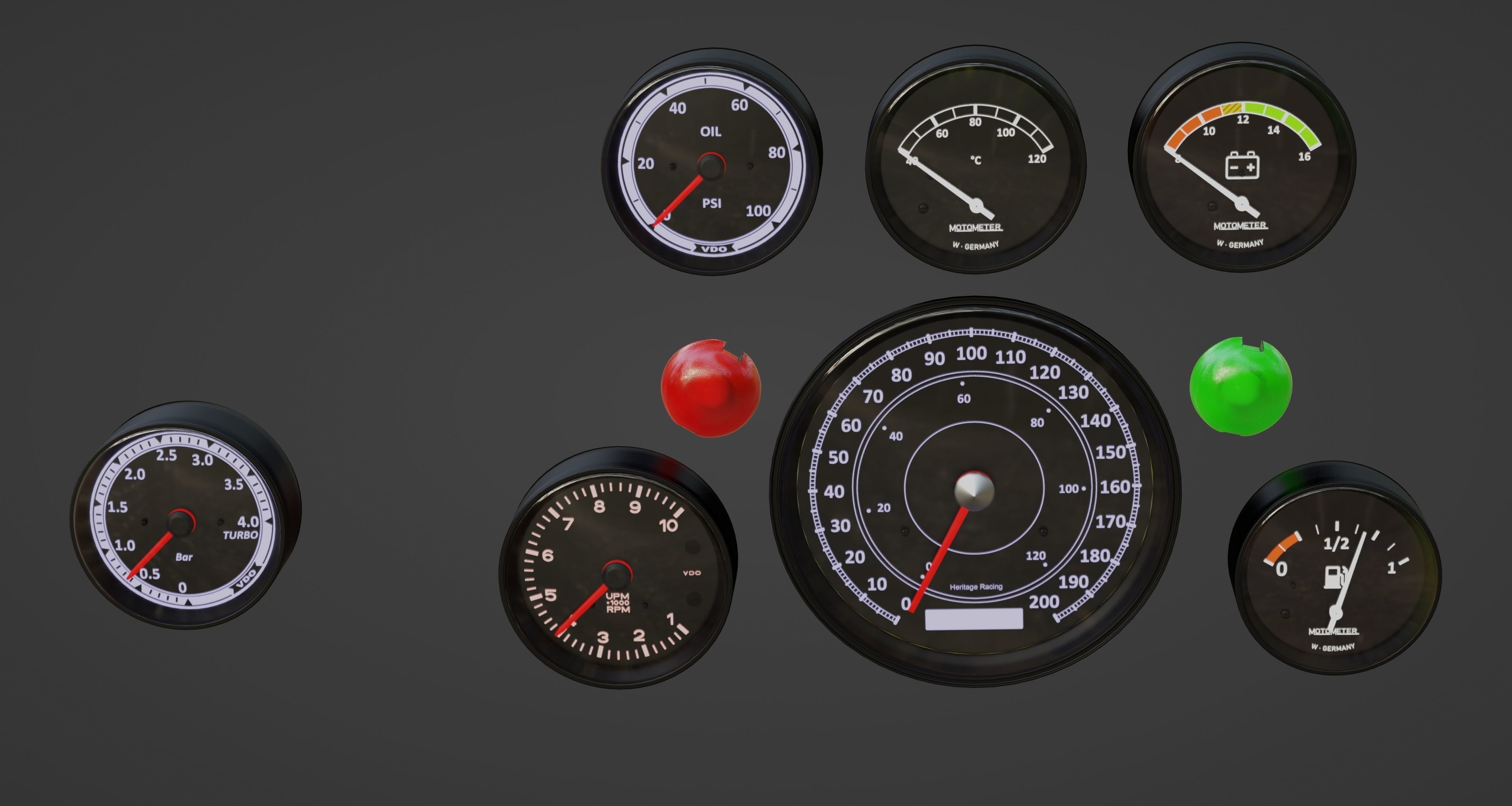 Gauge Collection for Cars free 3D model | CGTrader