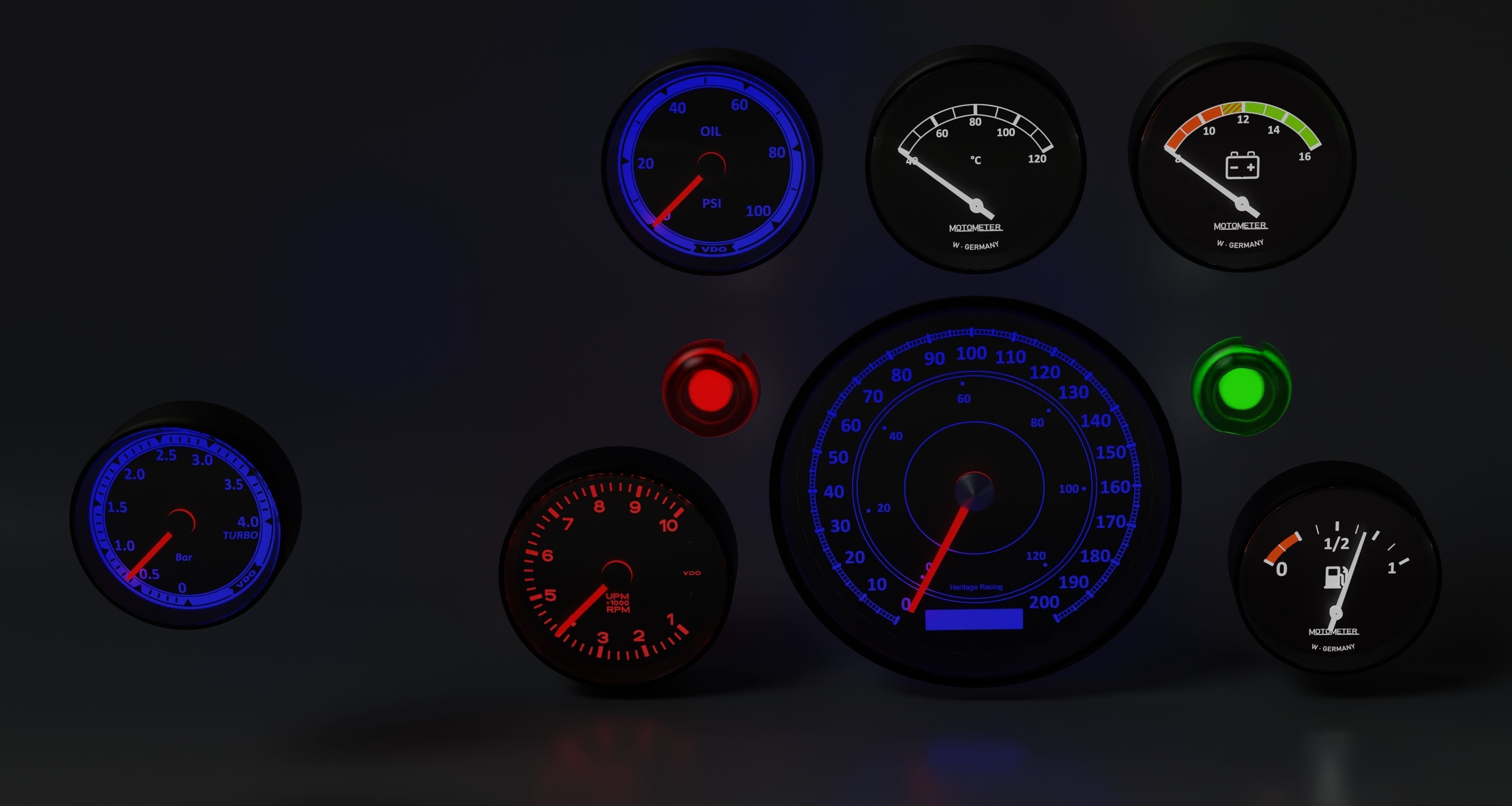 Gauge Collection for Cars free 3D model | CGTrader