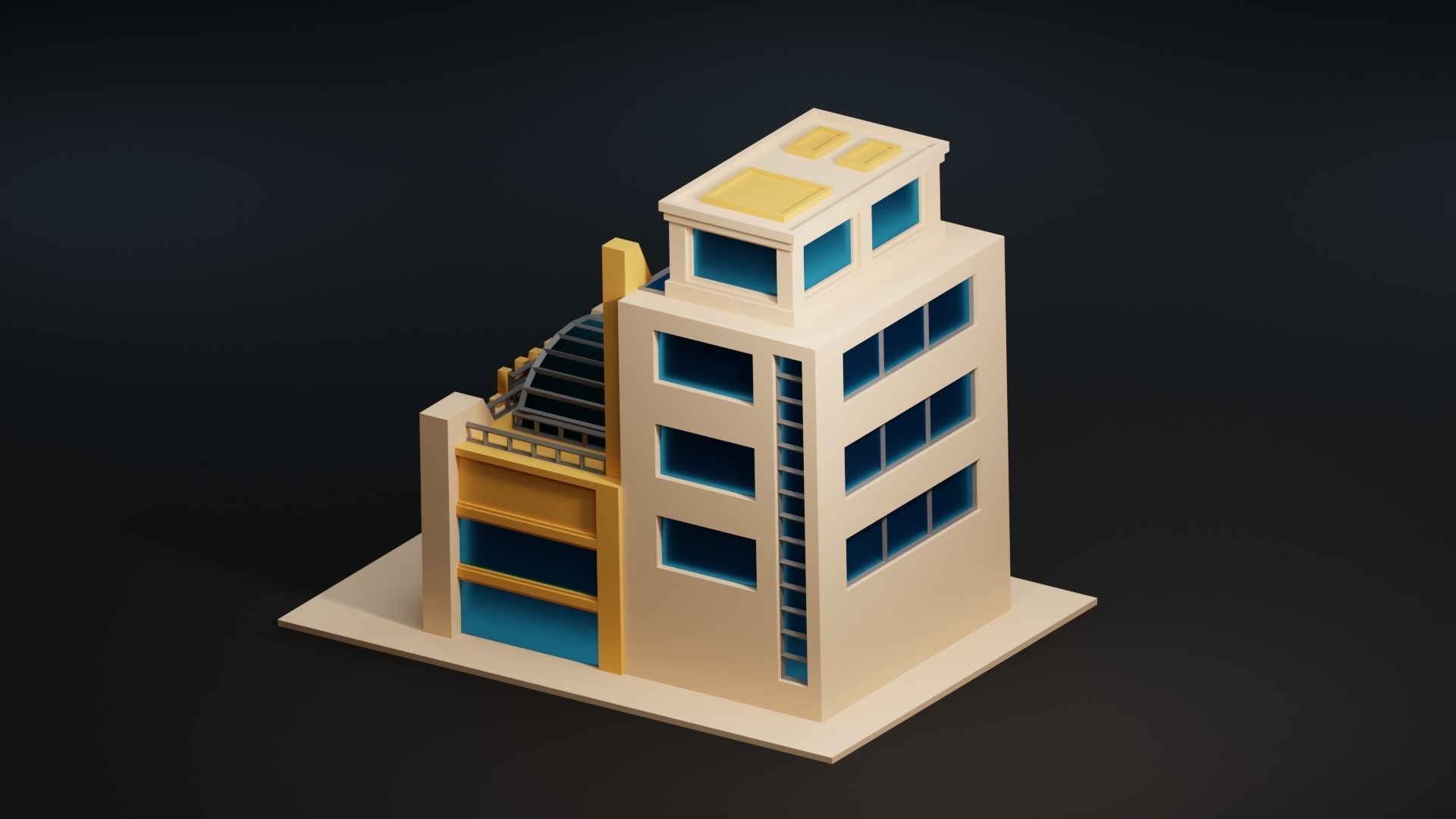 3D model Mall Building VR / AR / low-poly | CGTrader