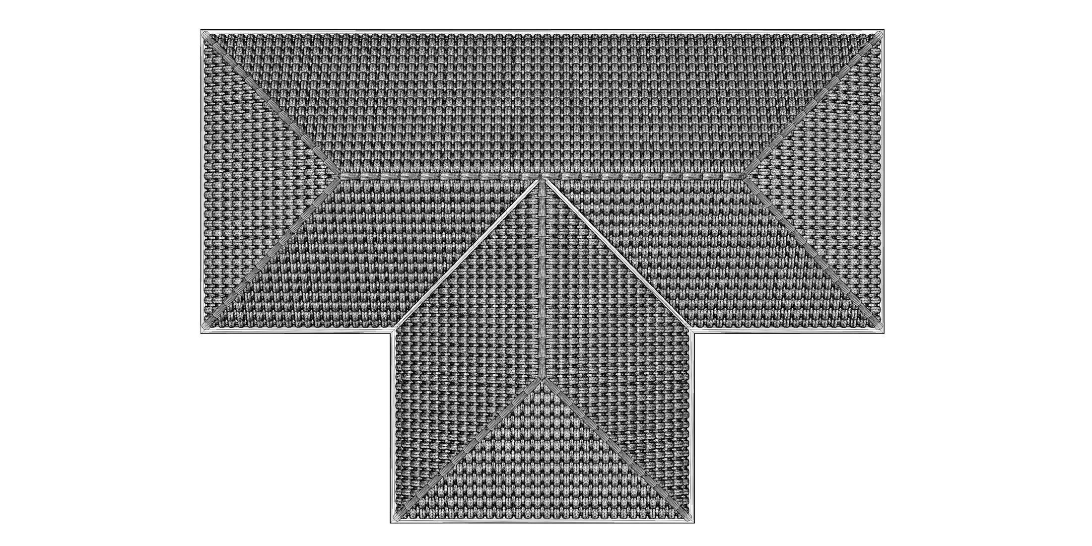 Hip roof with clay tiles 2301 3D model | CGTrader