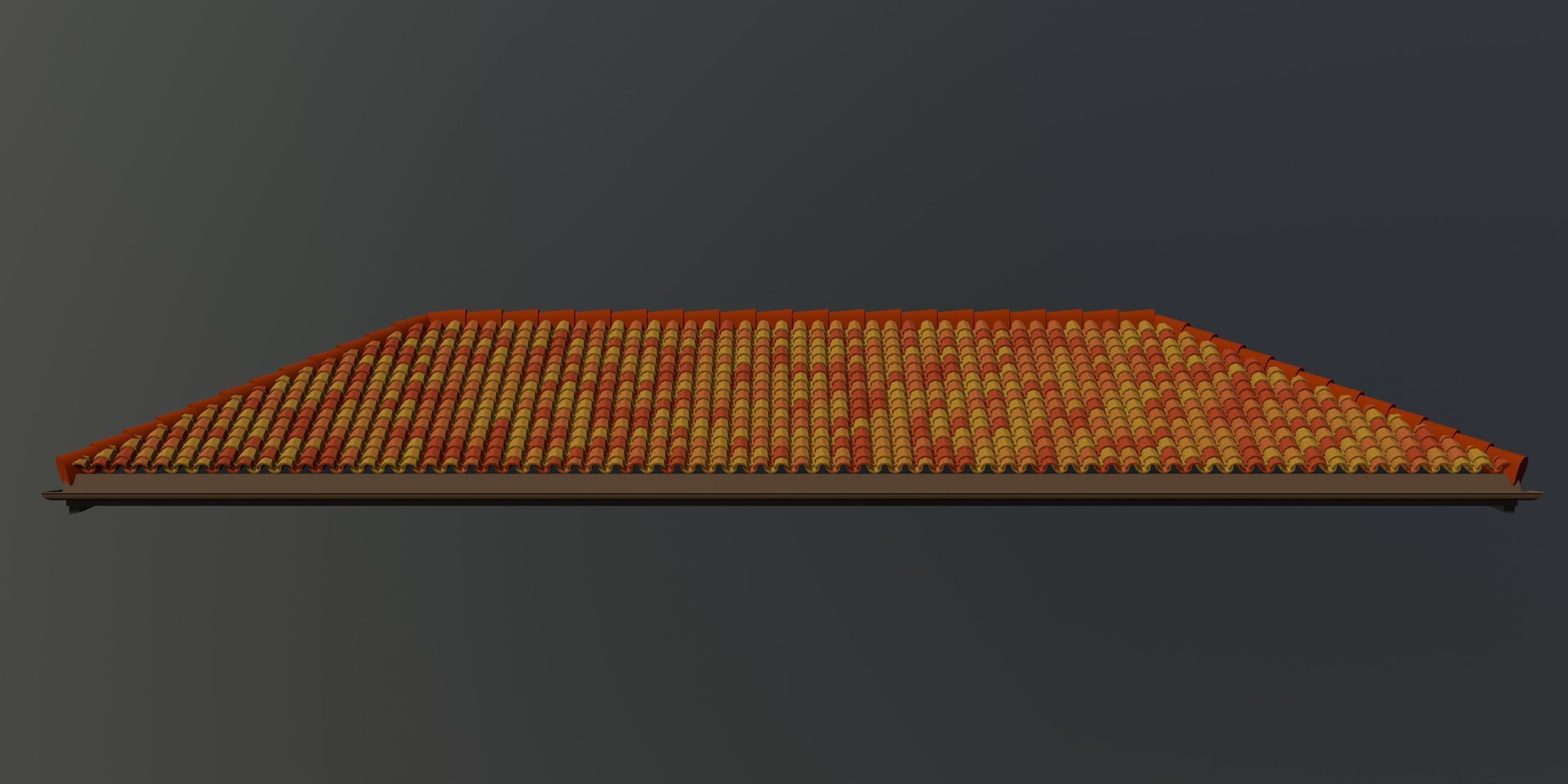 Hip roof with clay tiles 2301 3D model | CGTrader