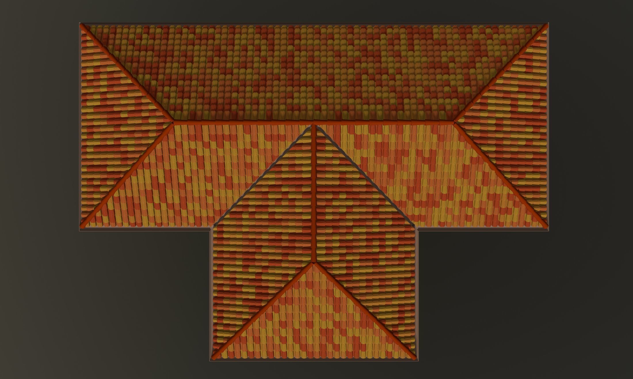 Hip roof with clay tiles 2301 3D model | CGTrader
