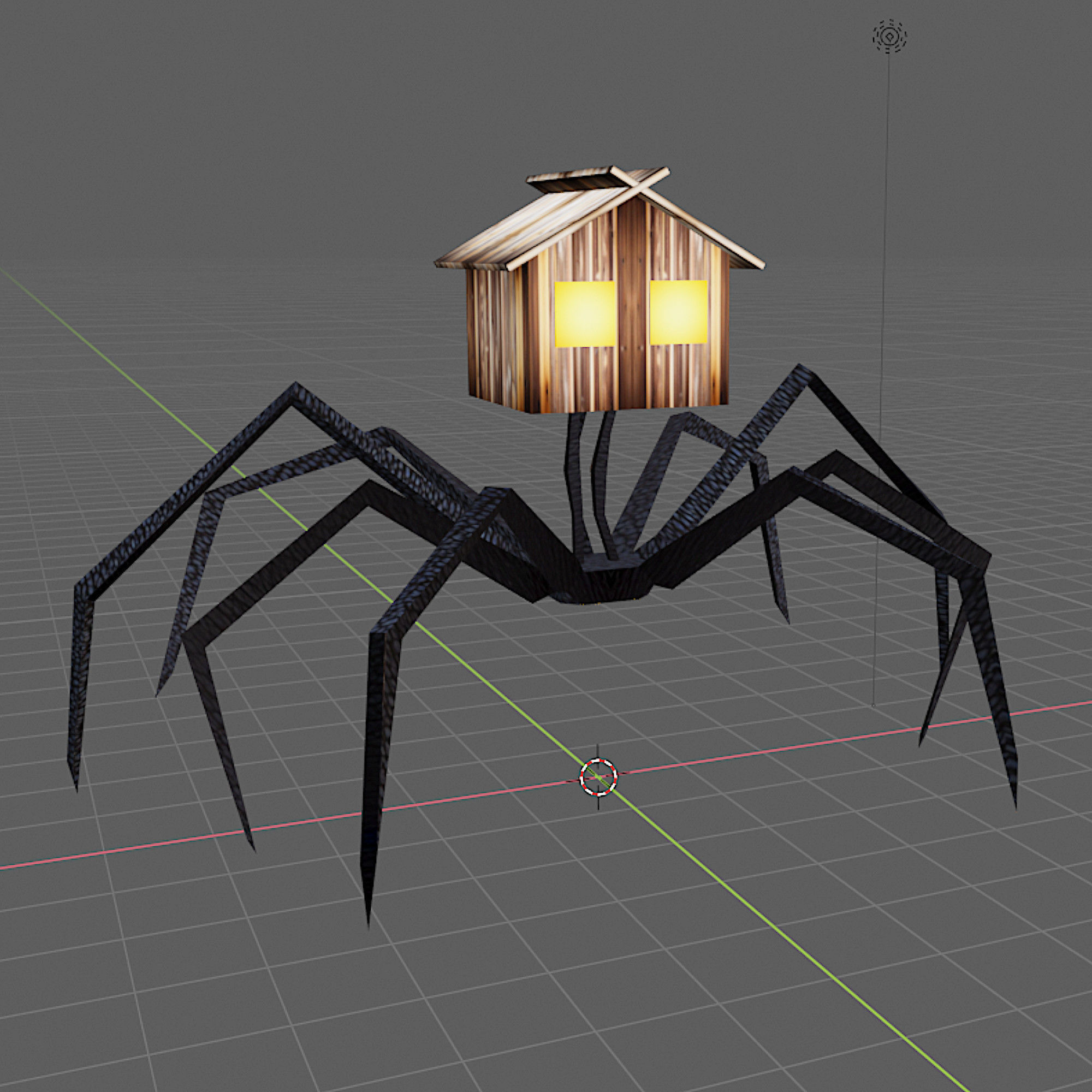 3D model Spider House Head 3D Low-Poly Model Rigged VR / AR / low-poly ...