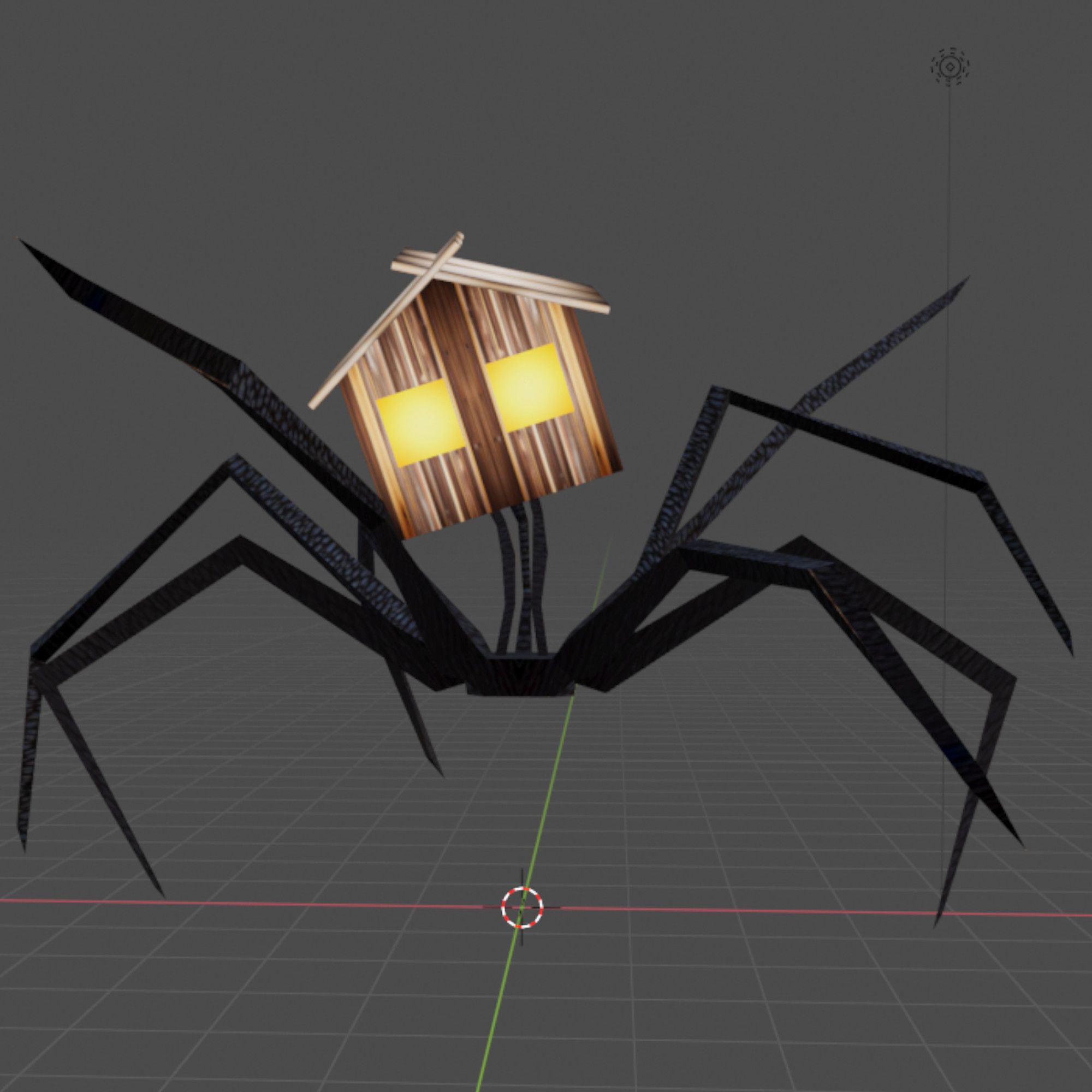 3D model Spider House Head 3D Low-Poly Model Rigged VR / AR / low-poly ...
