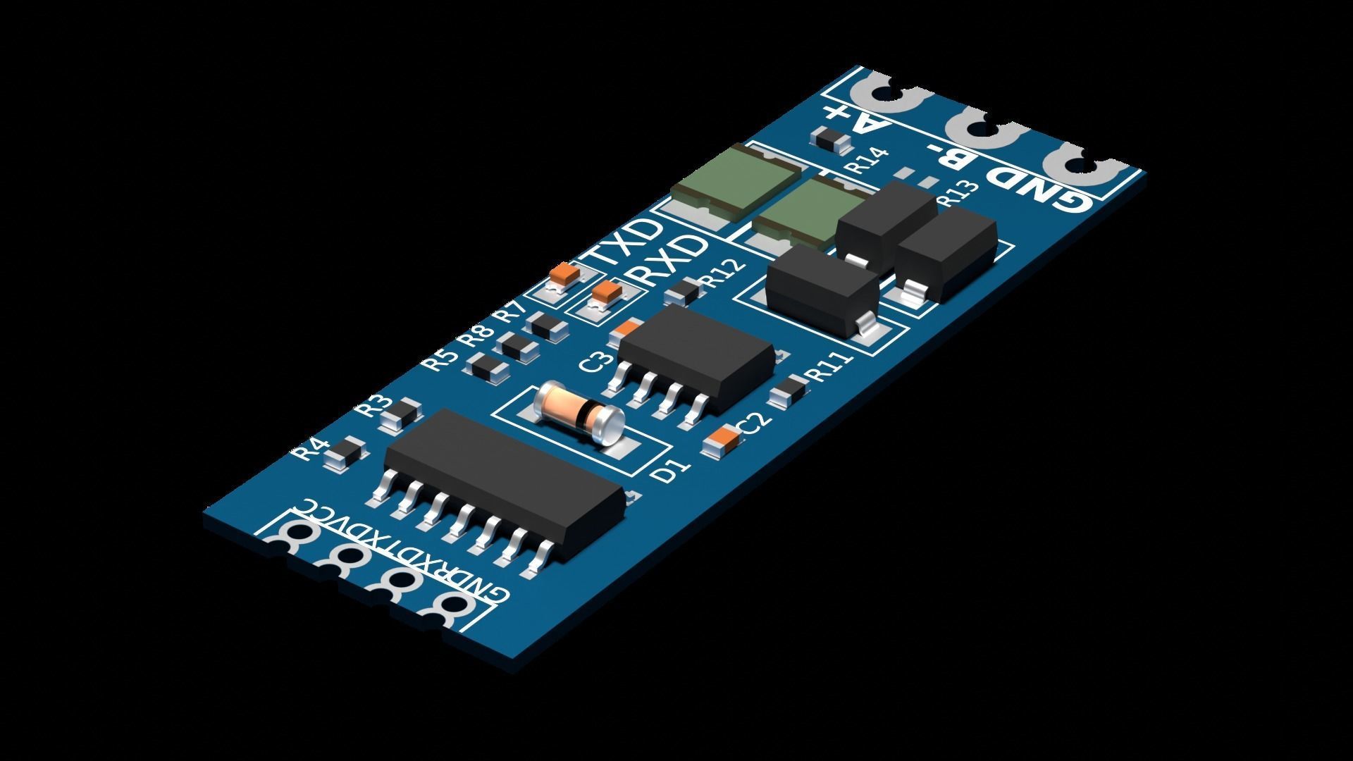 XY-017 Rs485 to TTL Board 3D model | CGTrader