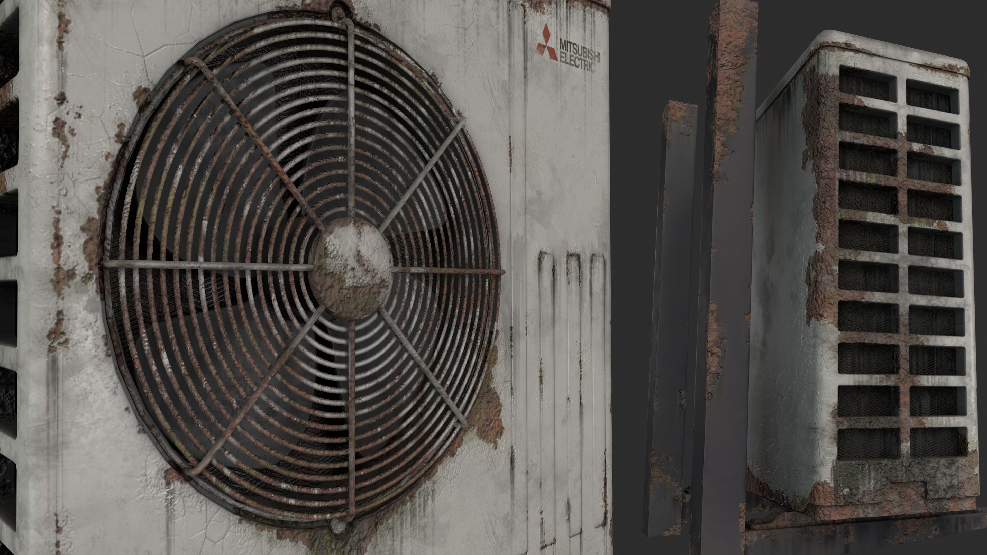Rusty Air Conditioner free VR / AR / low-poly 3D model | CGTrader