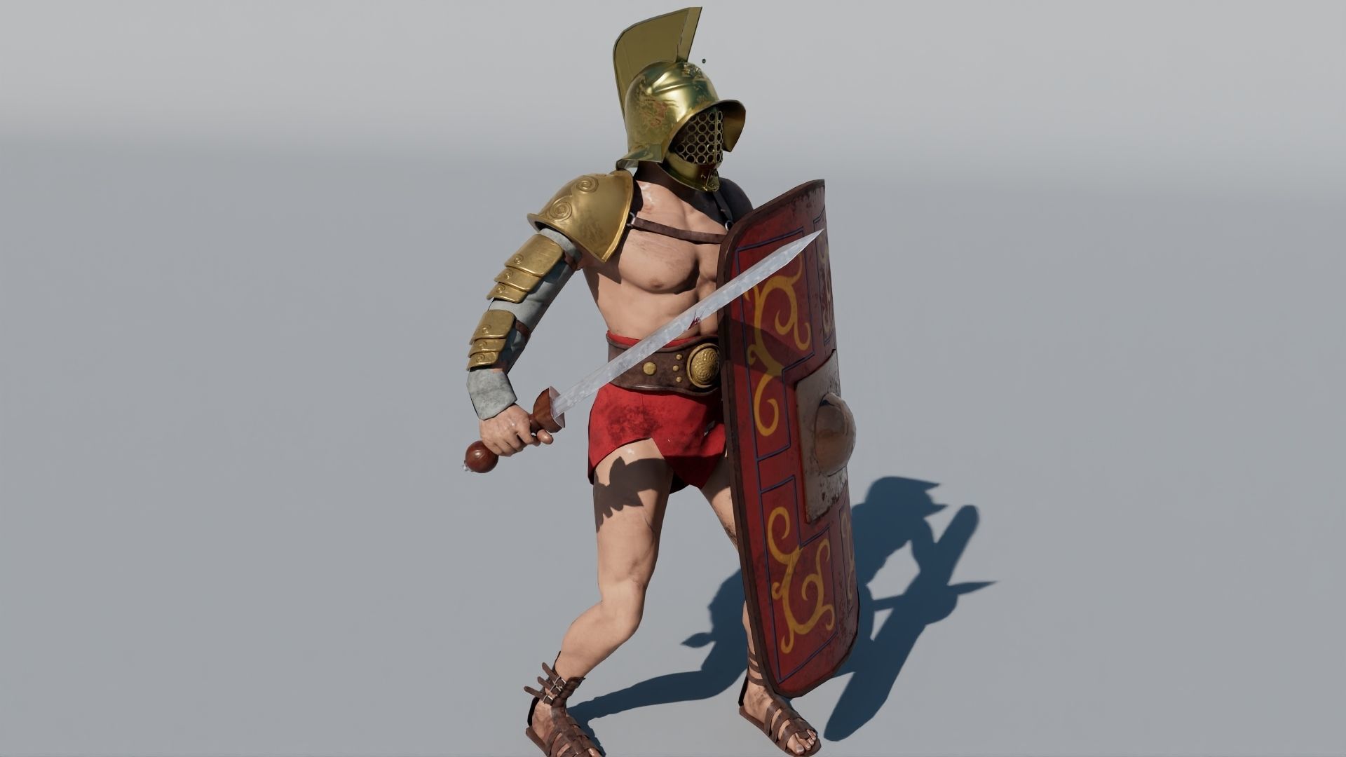 3D model Murmillo gladiator game asset VR / AR / low-poly | CGTrader