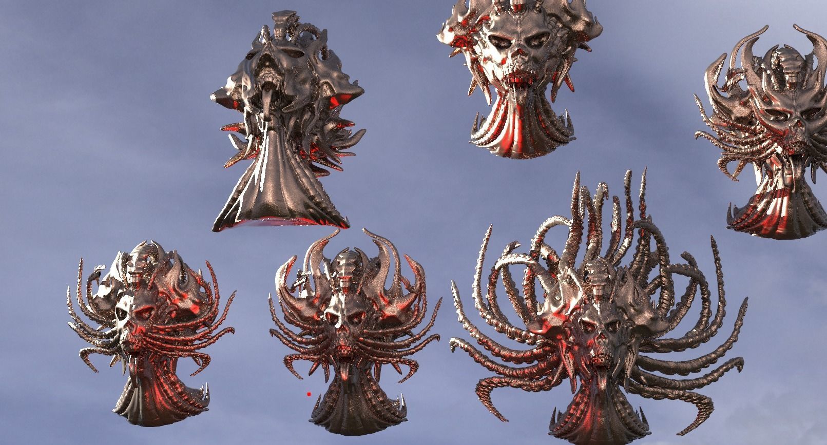 Alien God scull collection 1 3D model | CGTrader