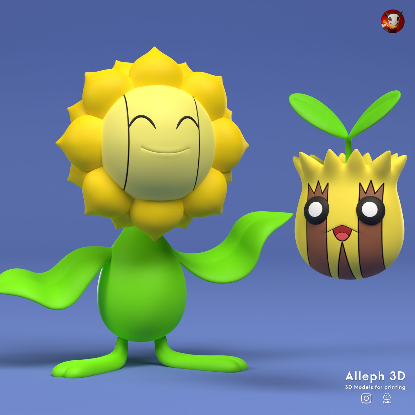 pokemon sunkern evolution pack 3D model 3D printable | CGTrader