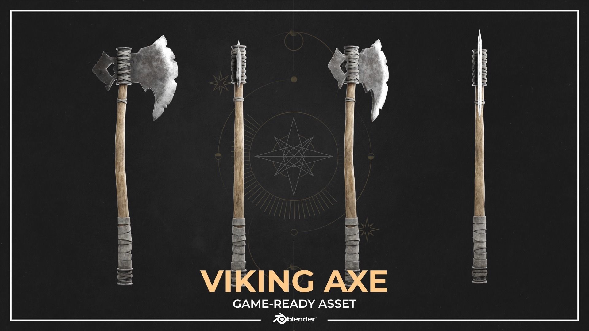 Viking Axe Game Ready Asset 3D model | CGTrader