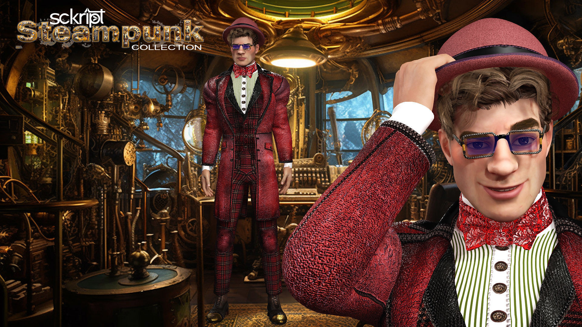 Steampunk Collection The Code Breaker 3D model animated rigged | CGTrader