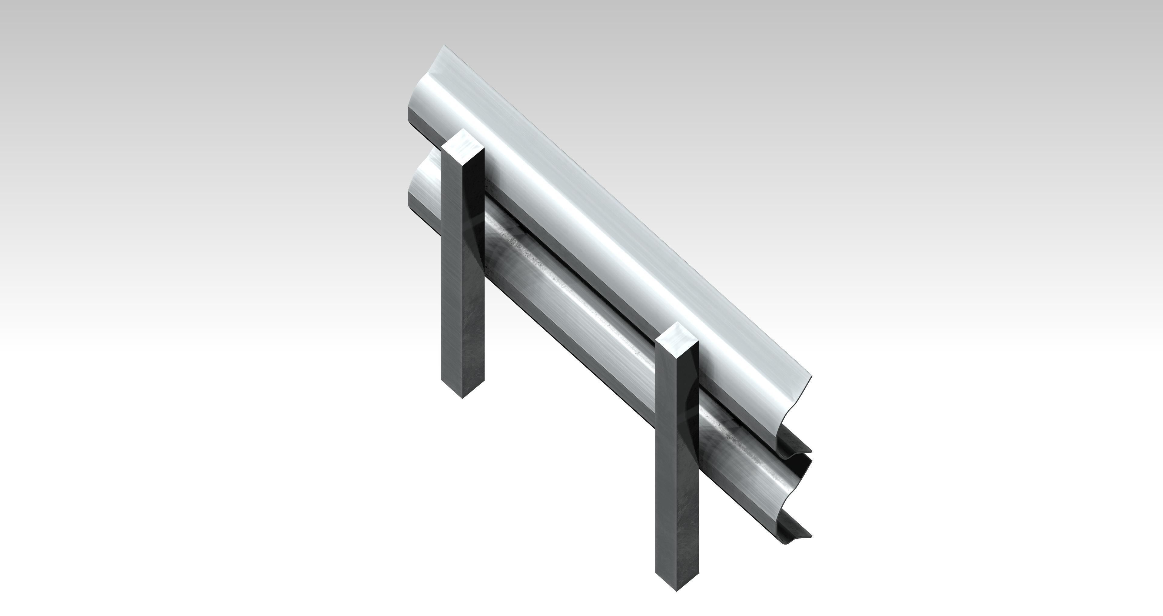 3D model Metal beam crash barrier VR / AR / low-poly | CGTrader