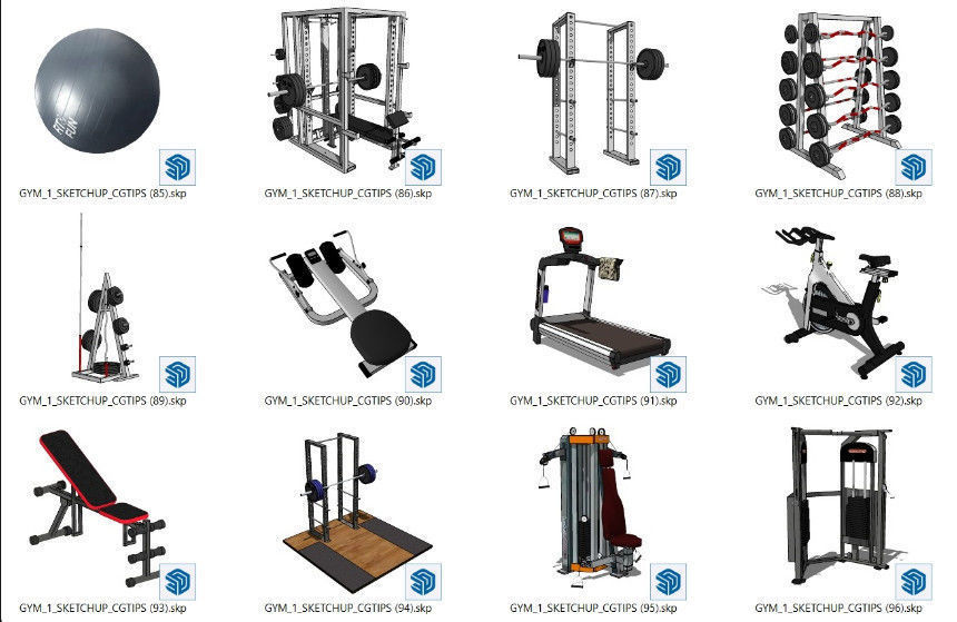 32 Sketchup Fitness Machines Model 3D model | CGTrader