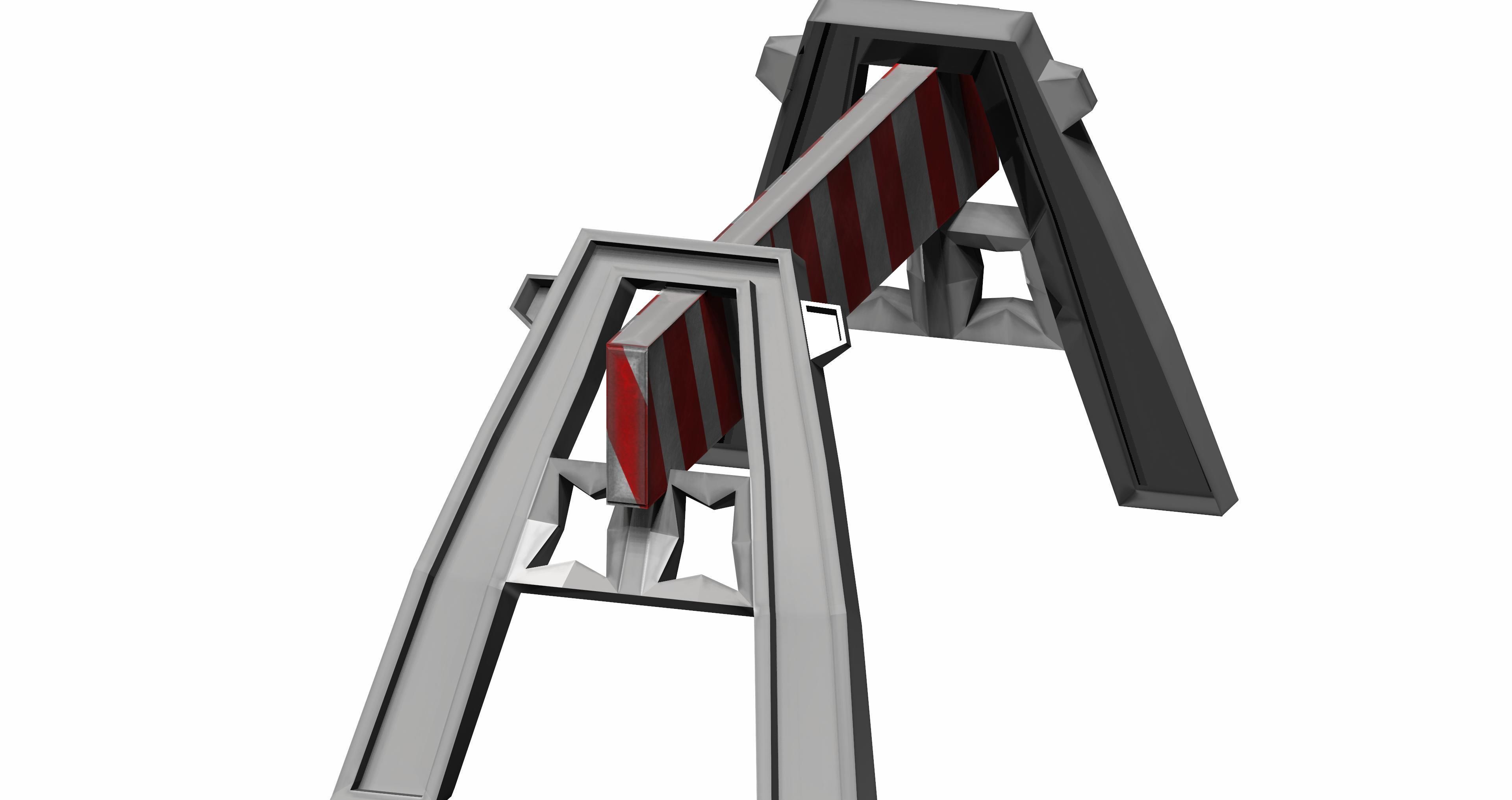 3D model Red-white strip plastic barricade VR / AR / low-poly | CGTrader